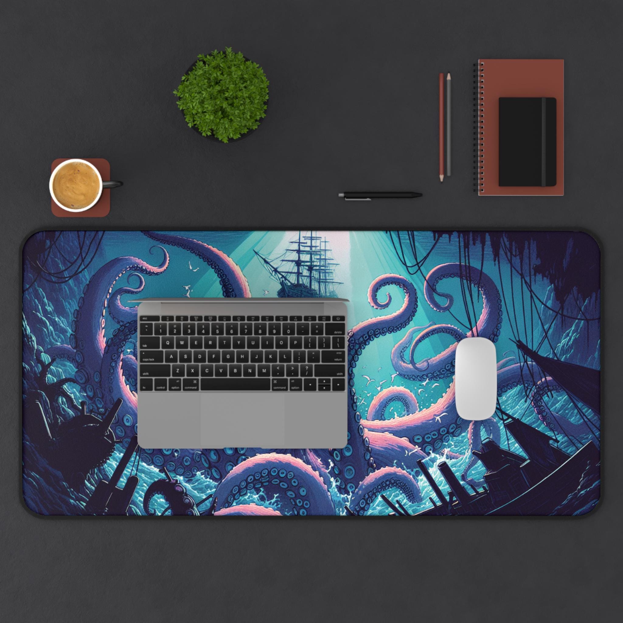 Kraken Sunken Ship Ocean Adventure Anime Gaming Mousepad Gamer Gift ...