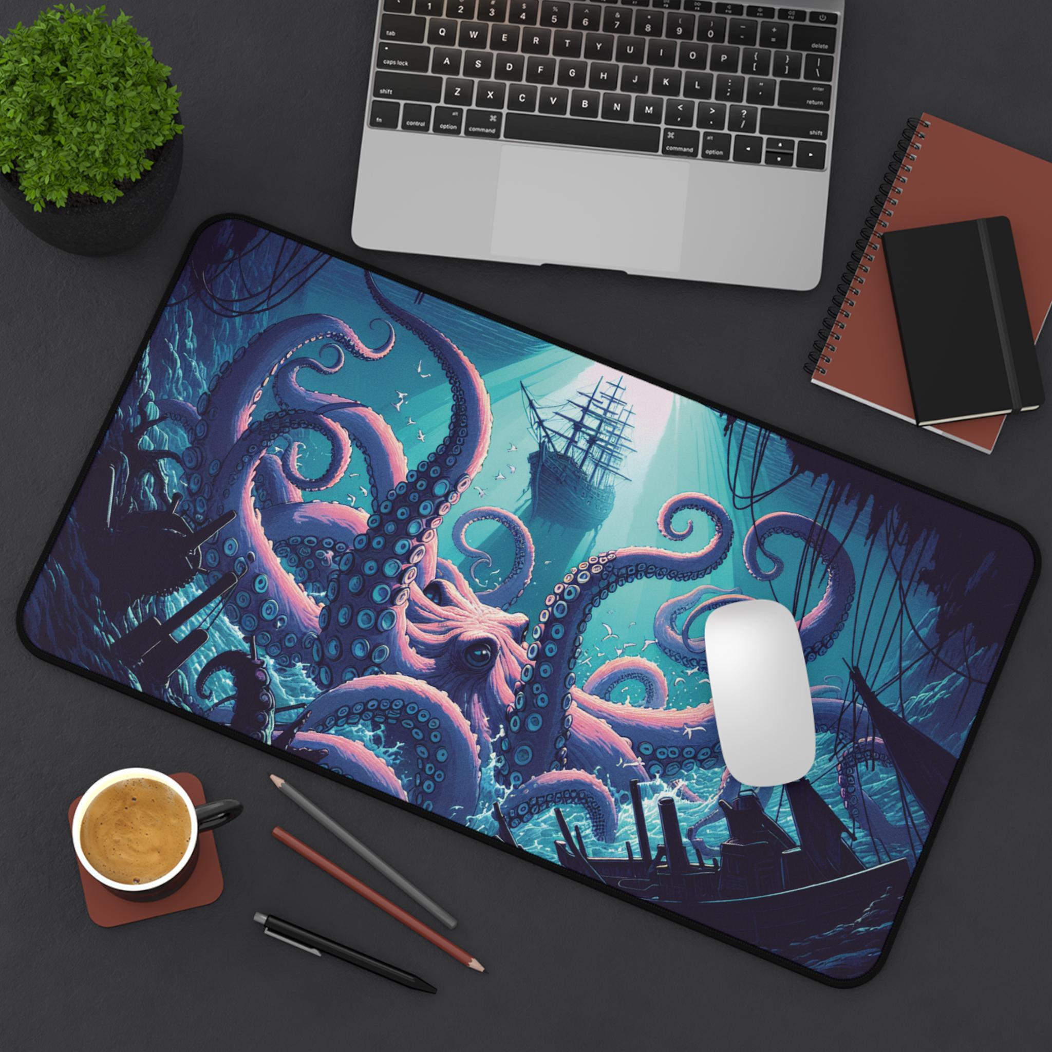 Kraken Sunken Ship Ocean Adventure Anime Gaming Mousepad Gamer Gift ...