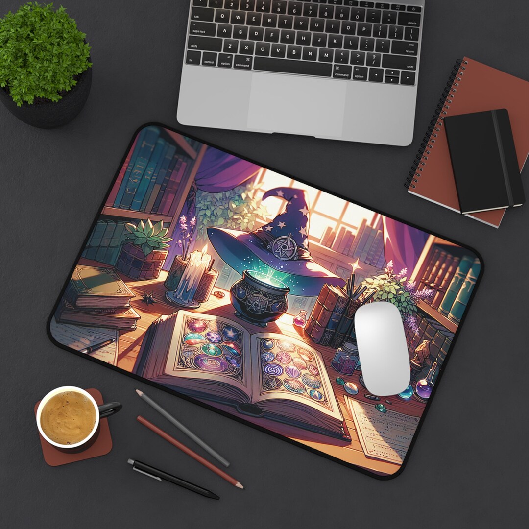 Magic Study Desk Mat Wizard Tower Mousepad Anime Gaming Mousepad Gamer ...