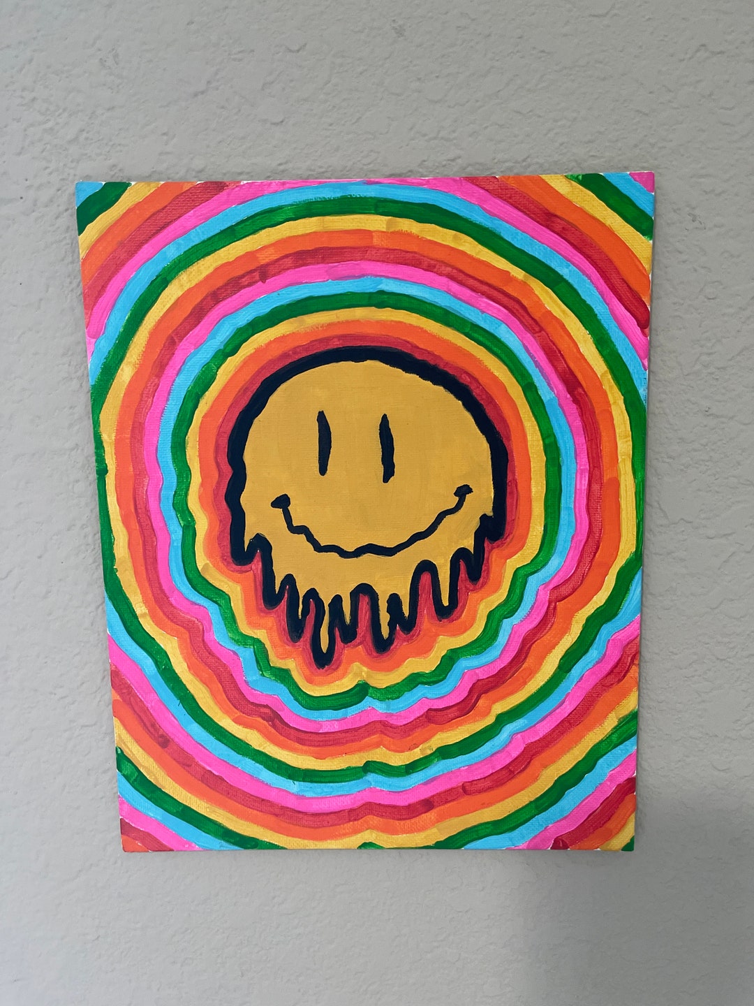 Custom Dripping Smiley Face Painting - Etsy