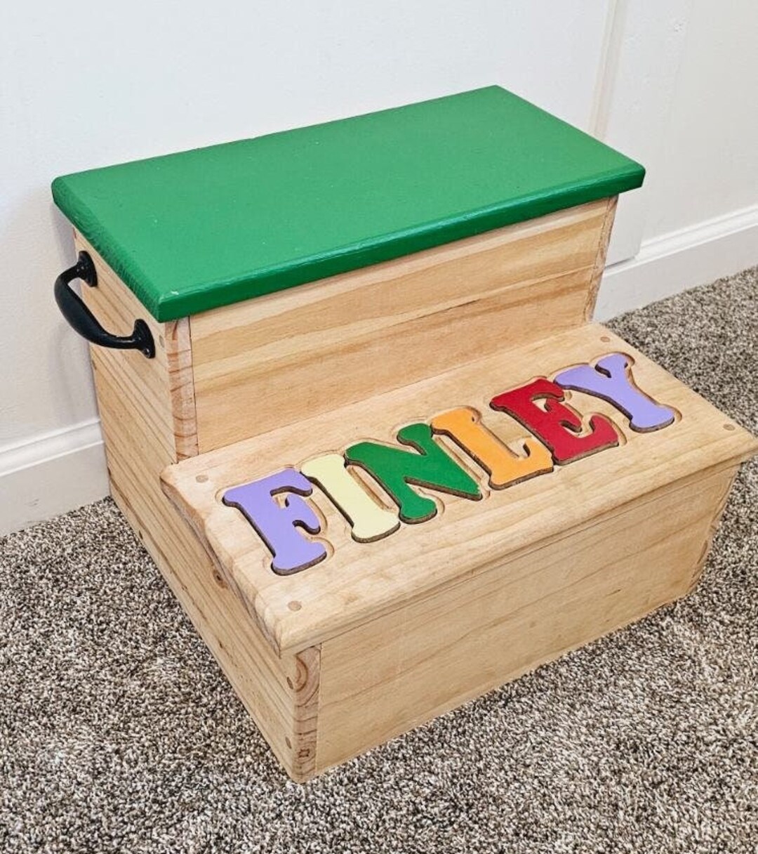 2-step Name Puzzle Step Stool free Shipping - Etsy