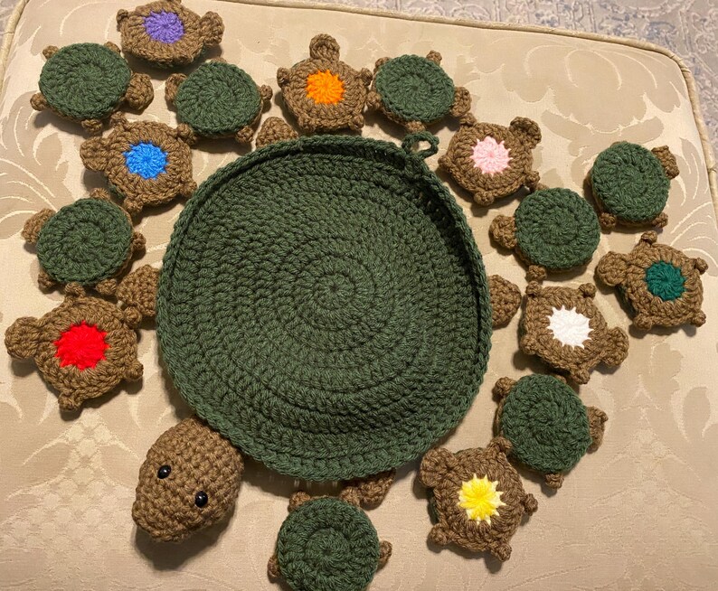 Crochet Turtle Memory Matching Game - Etsy