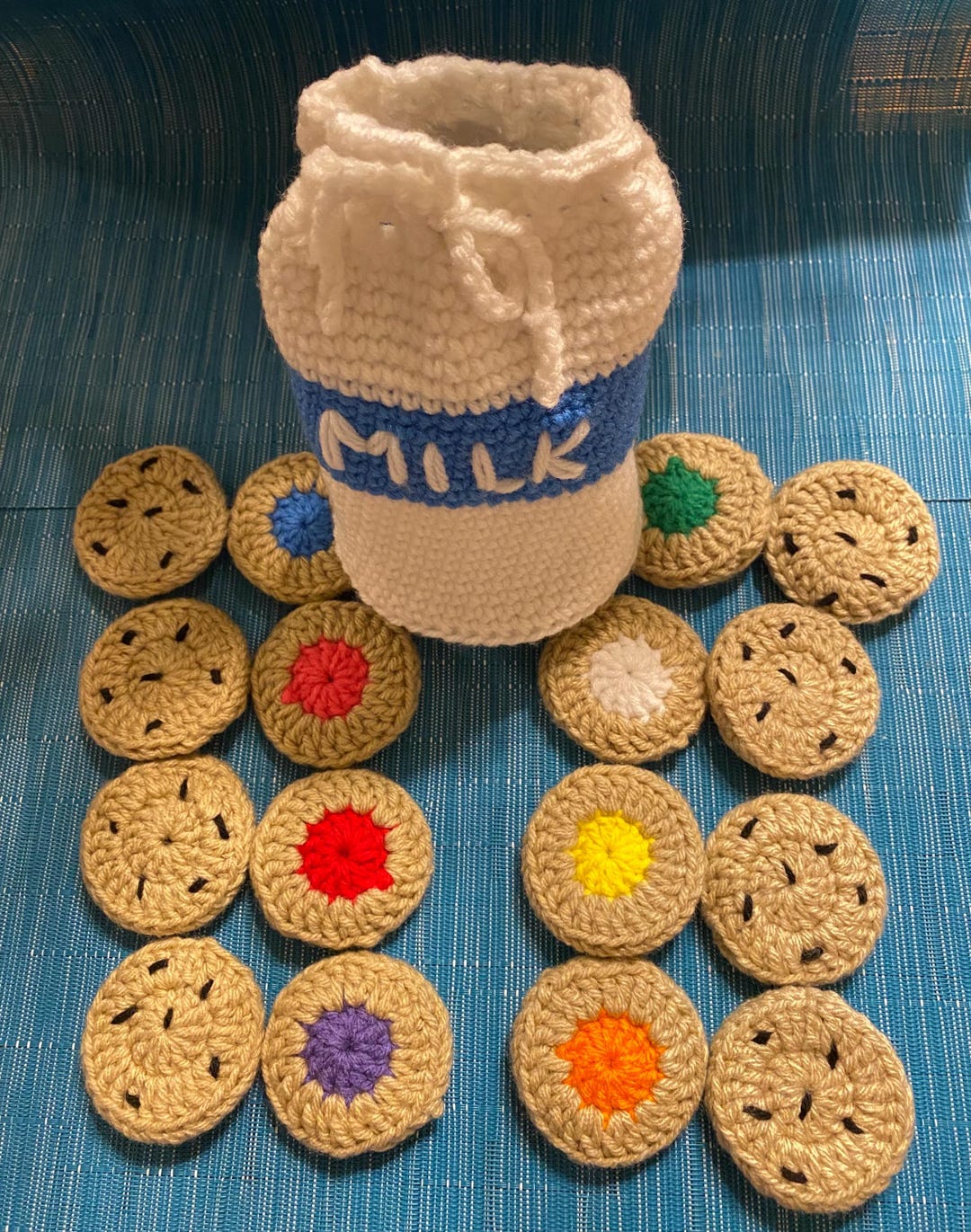 Crochet Milk & Cookies Matching Game - Etsy