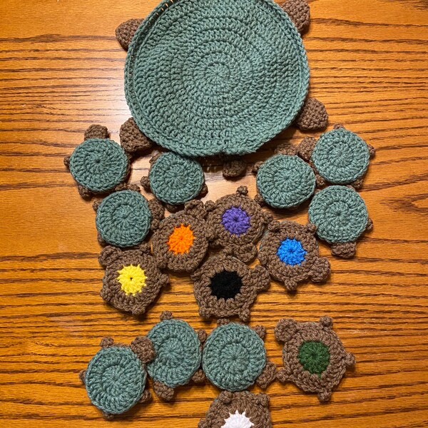 Crochet Turtle Matching Game - Etsy