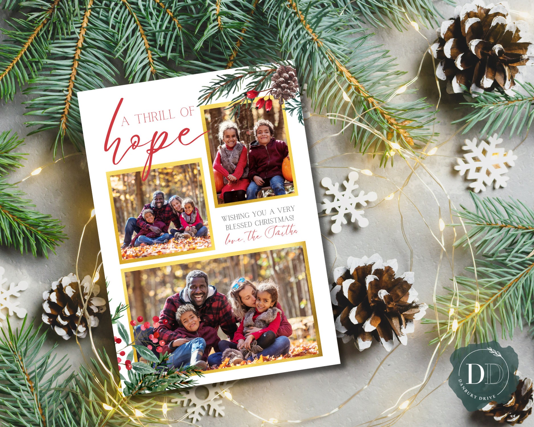 A Thrill of Hope Christmas Digital Card Template Religious Photo ...