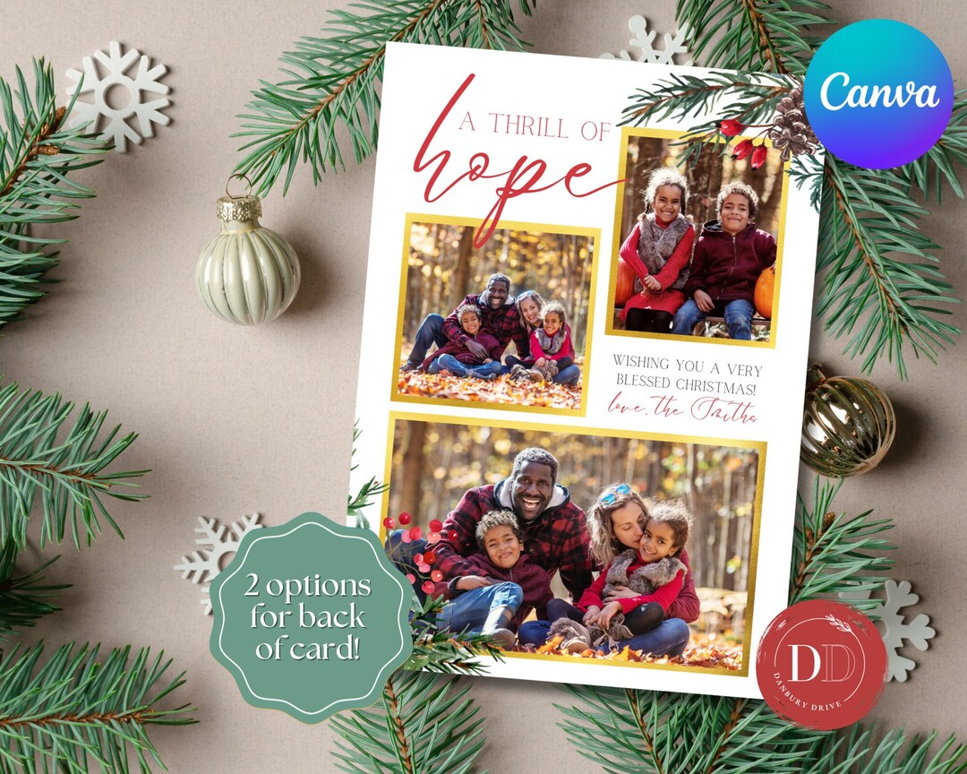 A Thrill of Hope Christmas Digital Card Template | Religious Photo ...
