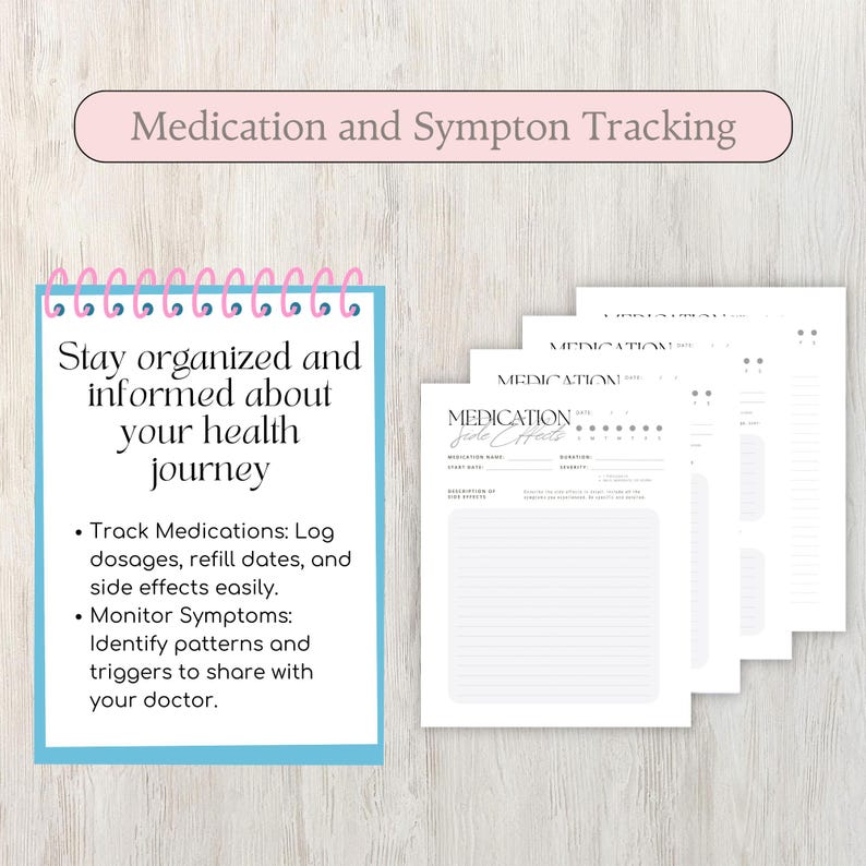 Medication & Symptom Tracker: Doctor Visit Planner (PDF Download) - Etsy