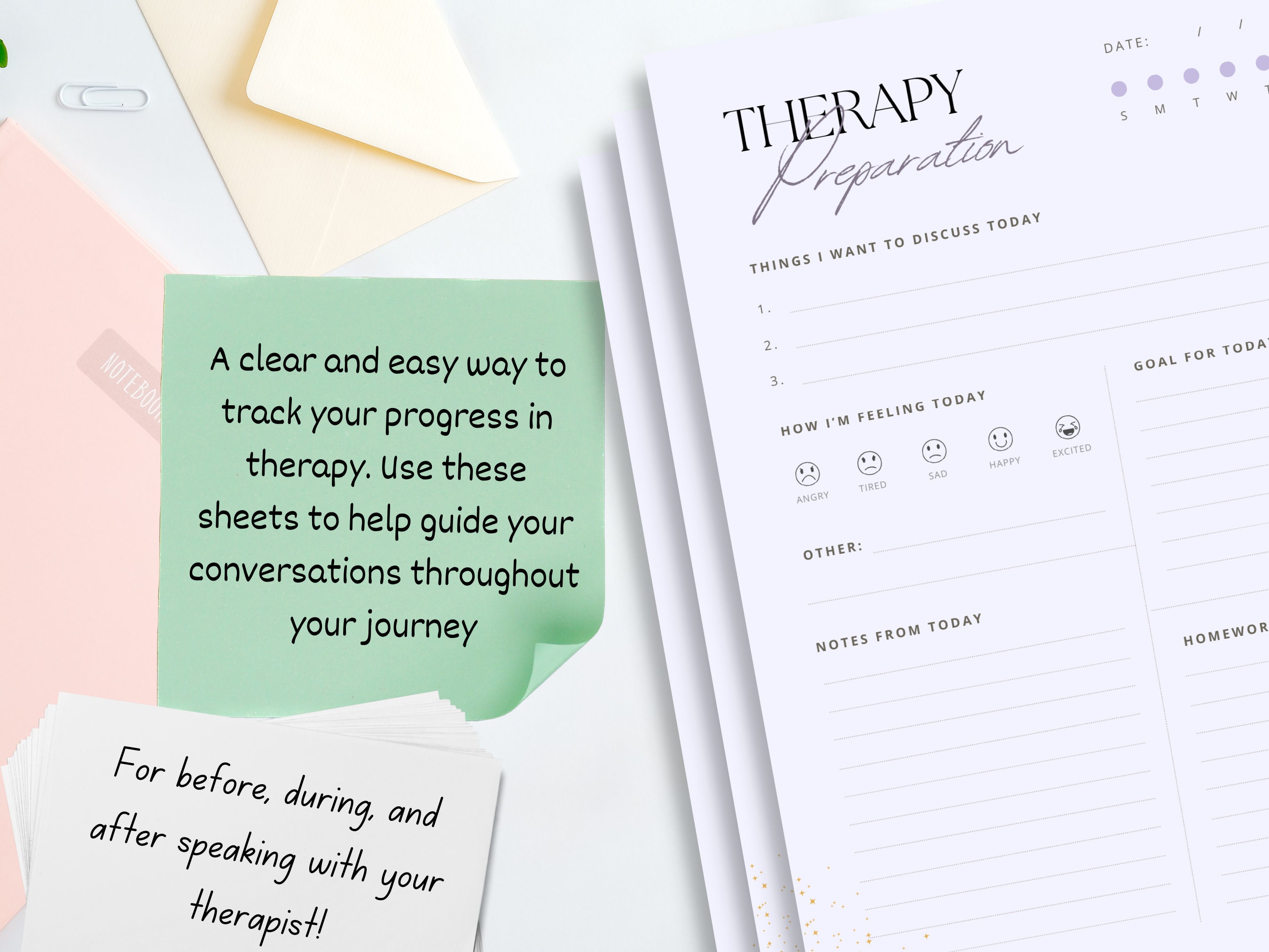 Therapy Notes, Before and After Therapy Session, Therapy Goal Planner ...
