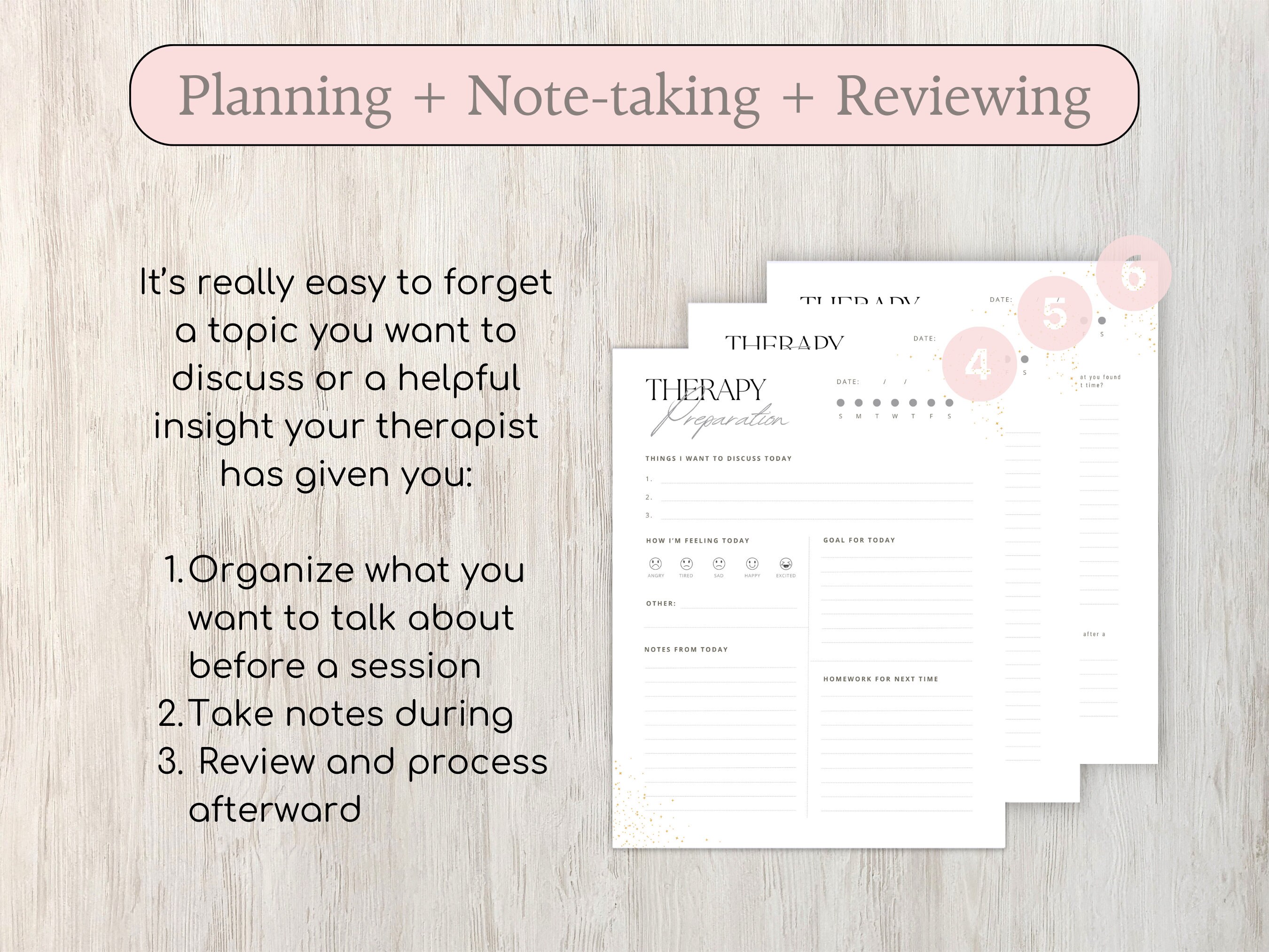 Therapy Session Notes: Mental Health Planner (PDF) - Etsy