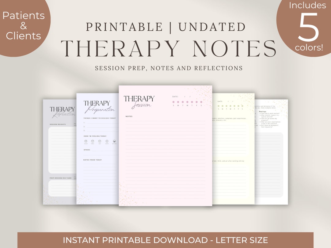 Therapy Notes, Before and After Therapy Session, Therapy Goal Planner ...