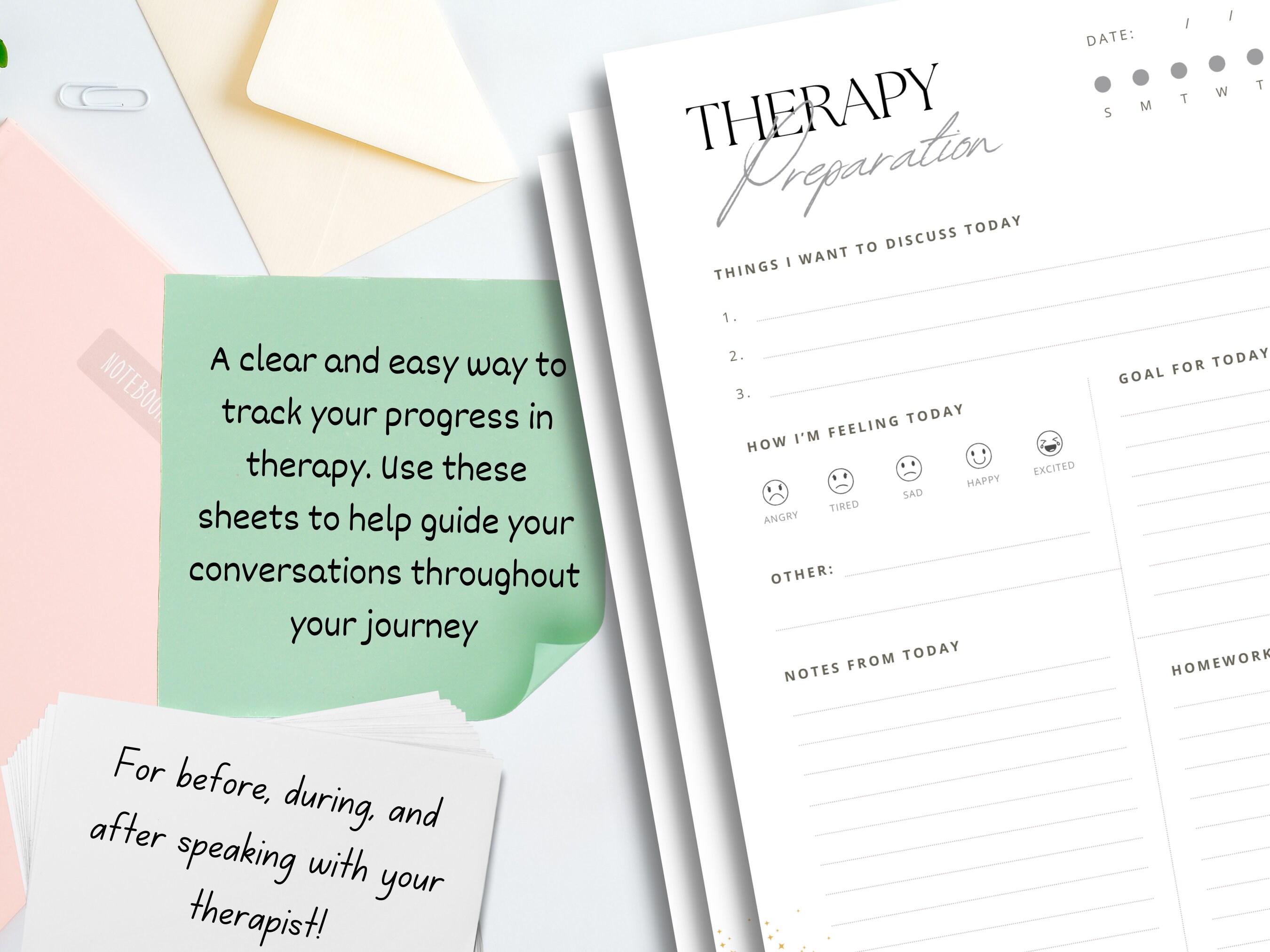 Therapy Session Notes: Mental Health Planner (PDF) - Etsy