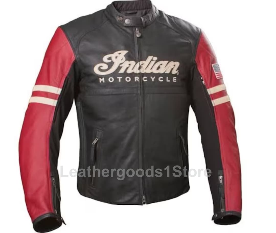 Indian Motorcycle Leather Jacket Men's Black Leather Jacket, Motorcycle ...