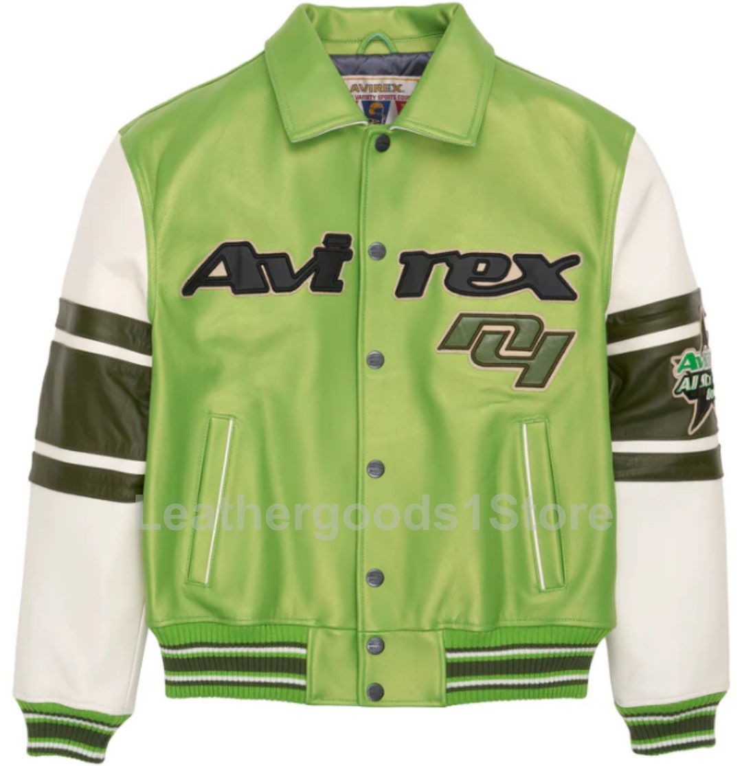 Men's Avirex Real Varsity American Flight Jacket Leather - Etsy
