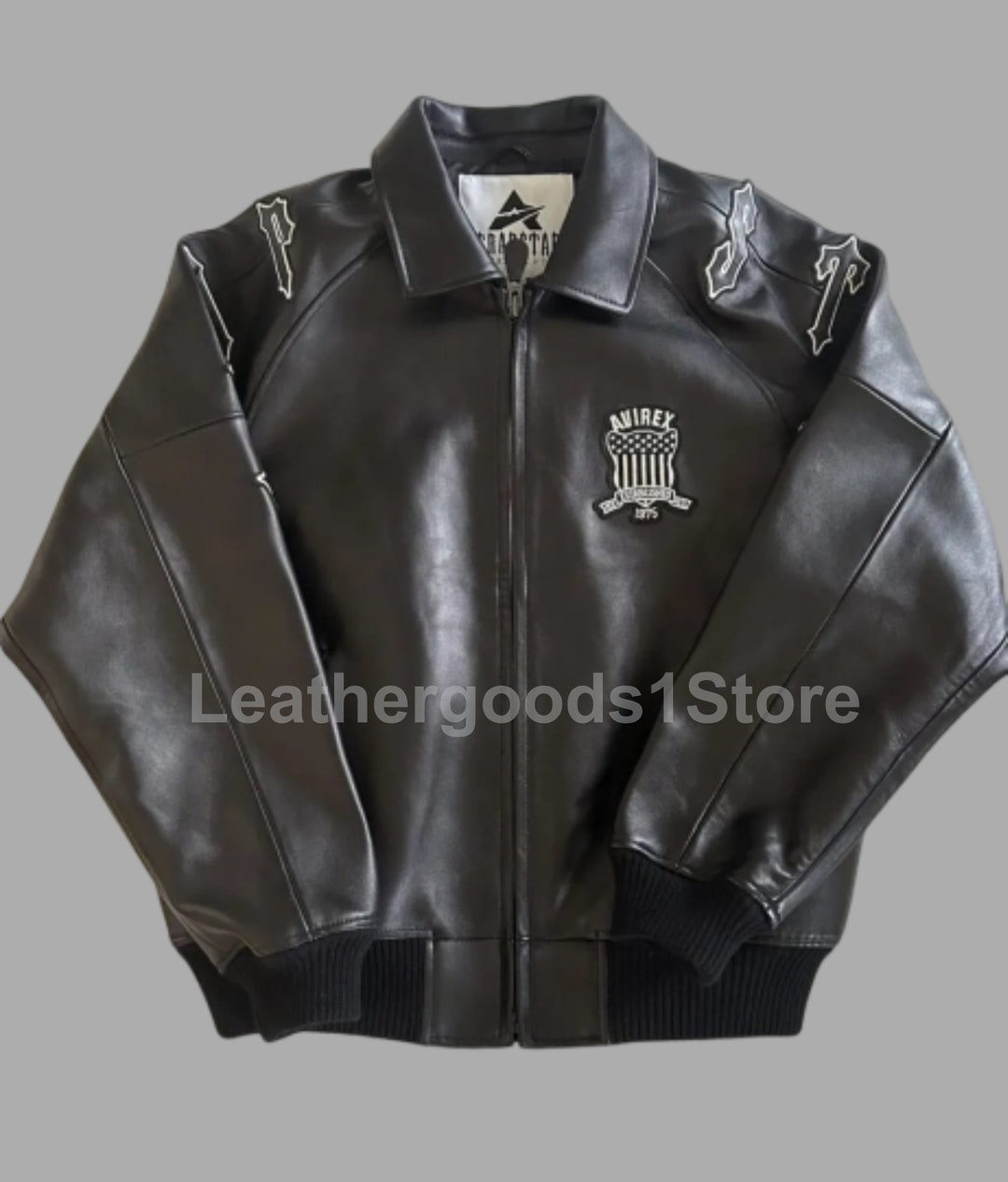AVIREX X TRAPSTAR Leather Jacket Black/brown - Etsy