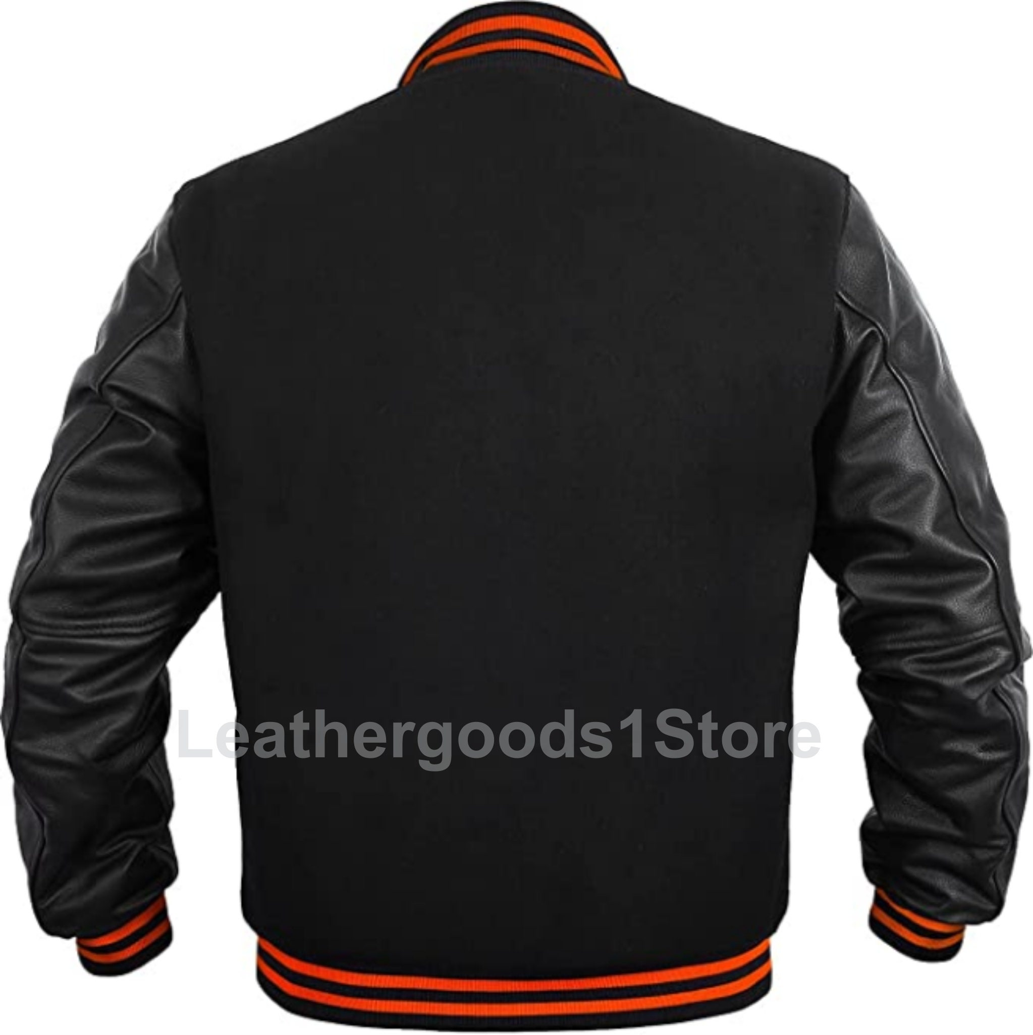 Unisex Varsity Jacket Baseball Letterman Jackets Wool Body Wool Sleeves
