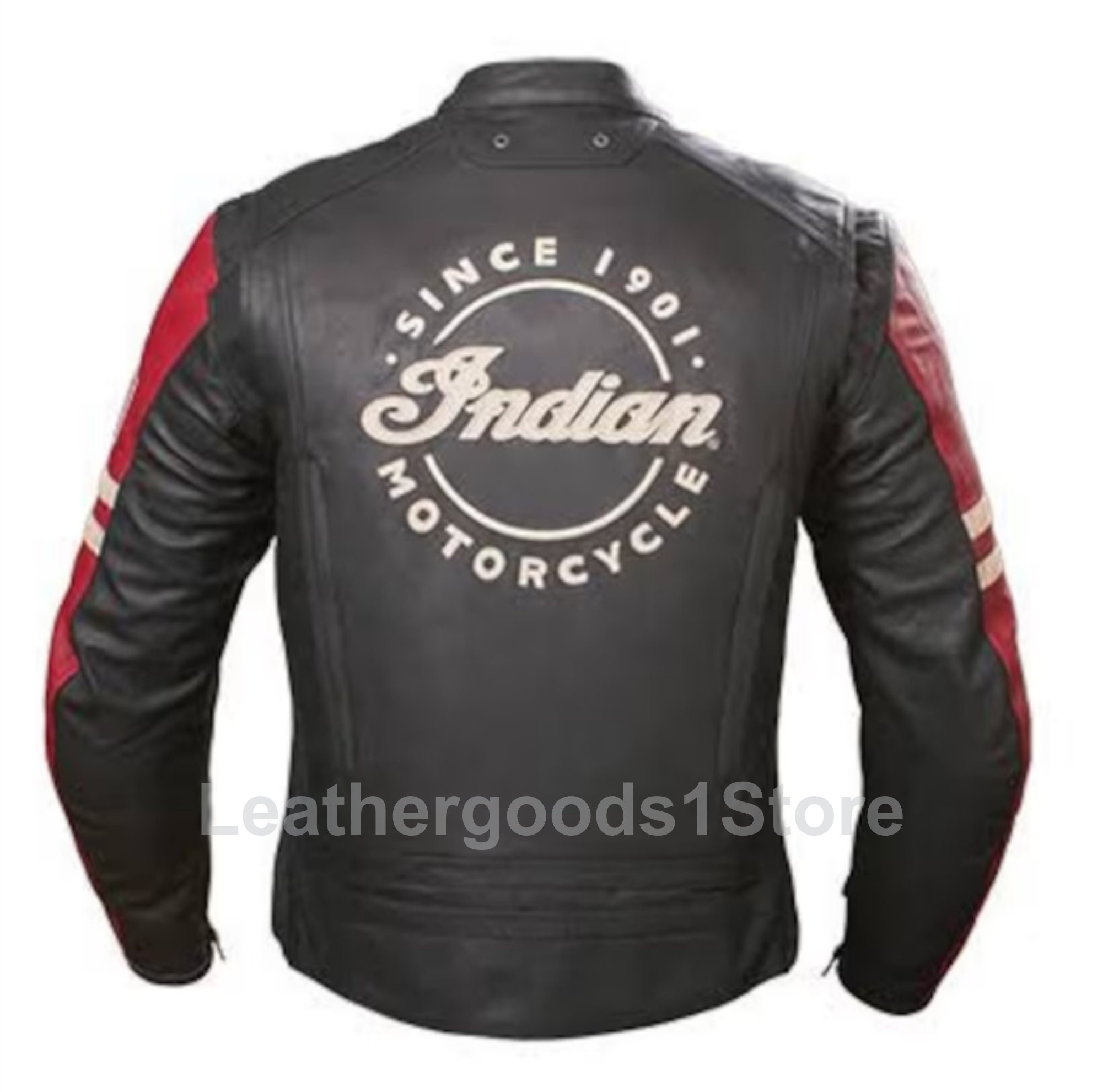 Indian Motorcycle Leather Jacket Men's Black Leather Jacket, Motorcycle ...