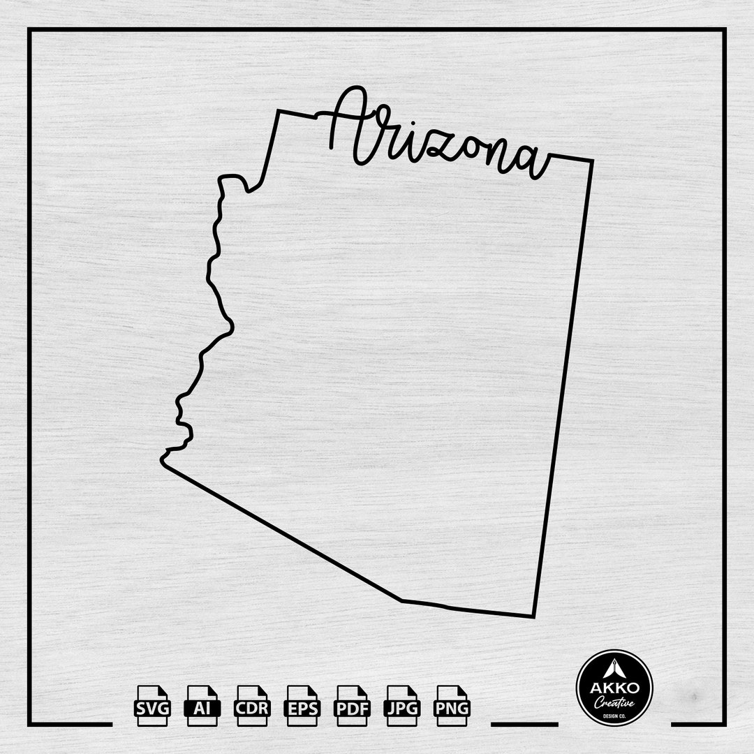 Arizona Svg Png, Outline Arizona Map Svg Png, Arizona State Svg Png ...