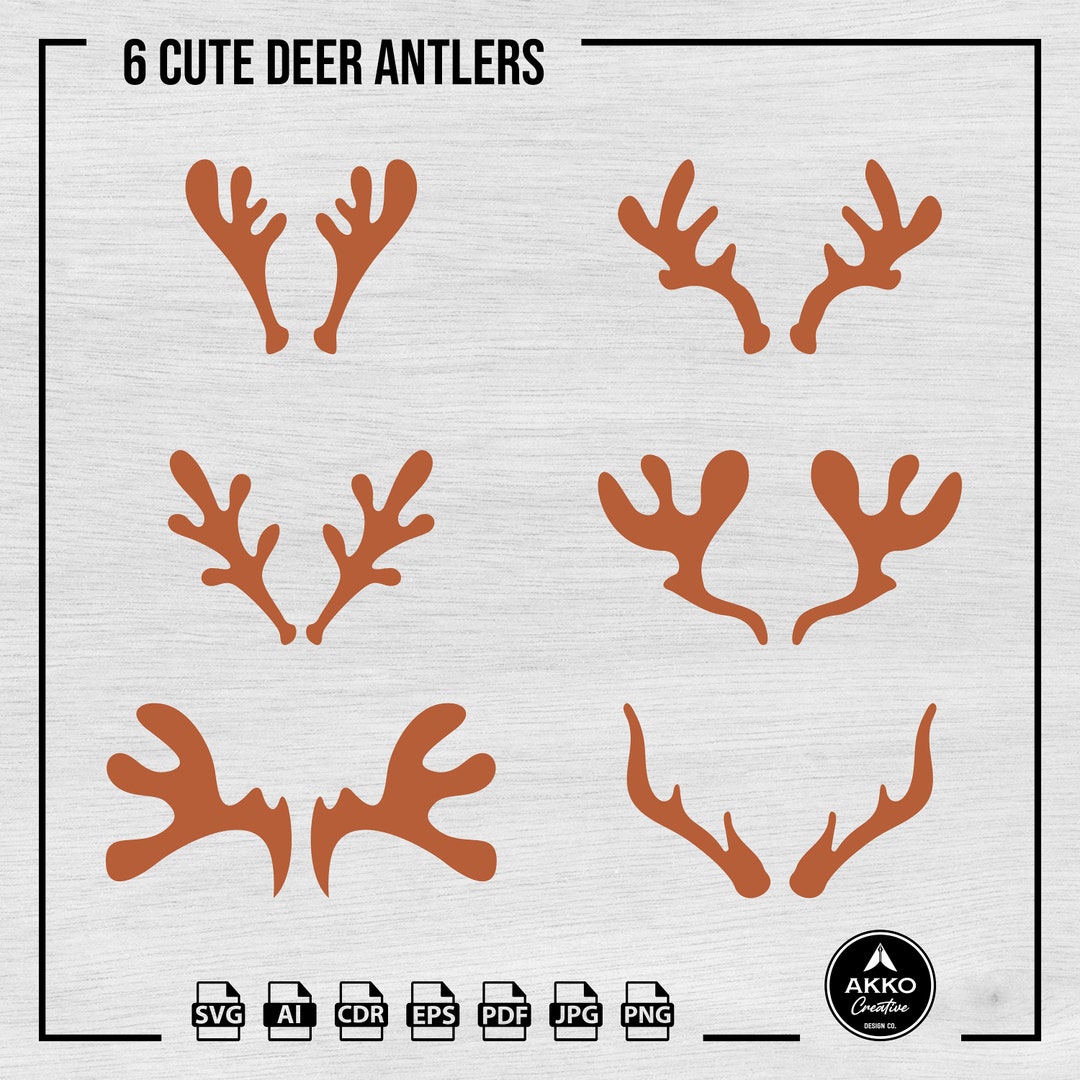 Reindeer Antlers Svg Png, Deer Horn Svg, Moose Antlers Svg, Deer Antler ...