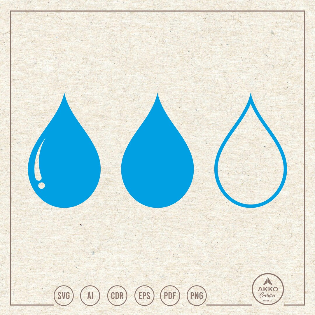 Water Drop Svg Png, Raindrop Clipart, Cricut Silhouette Plotter Cut ...