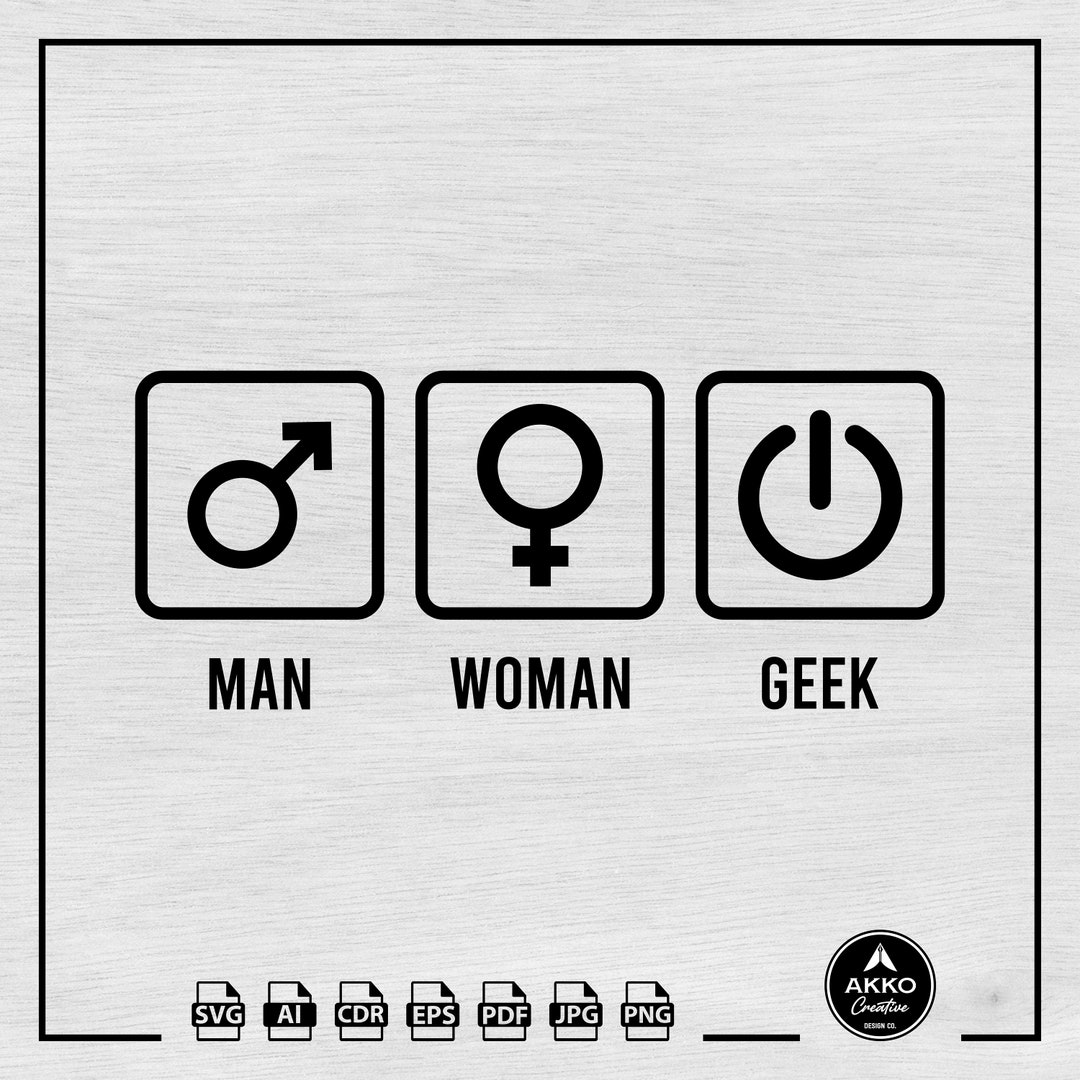 Man Woman Geek Svg Png, Gender Sign Svg, Funny Shirt Svg, Coding Svg ...