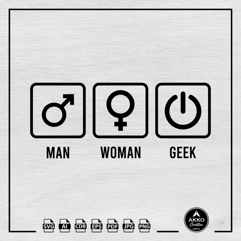 Man Woman Geek Svg Png, Gender Sign Svg Png, Funny Shirt Design Svg ...