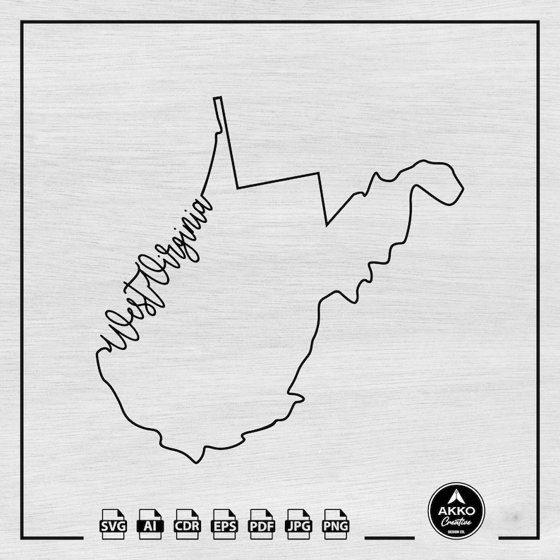 West Virginia Svg Png, Outline West Virginia Map Svg, West Virginia ...