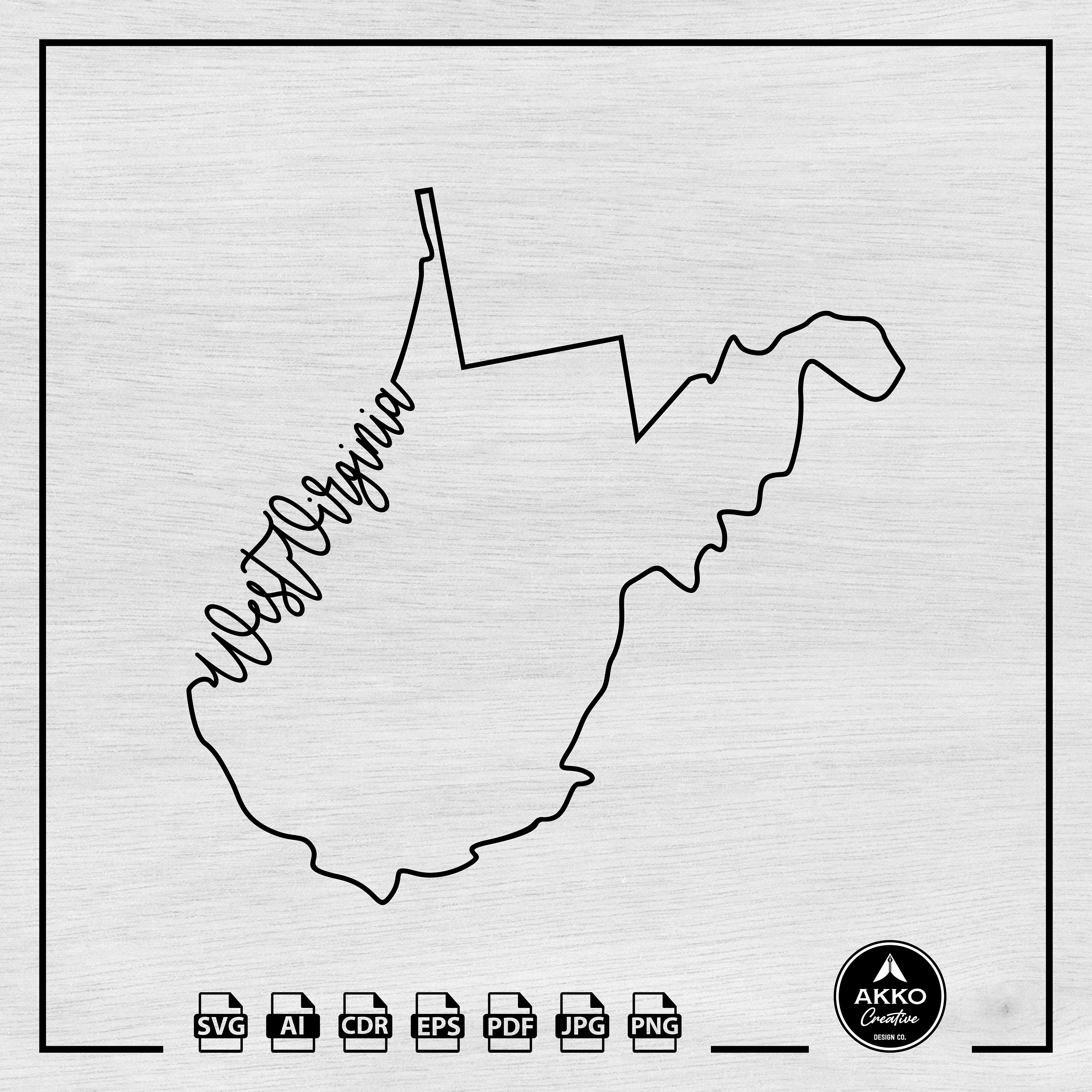 West Virginia Svg Png, Outline West Virginia Map Svg, West Virginia ...