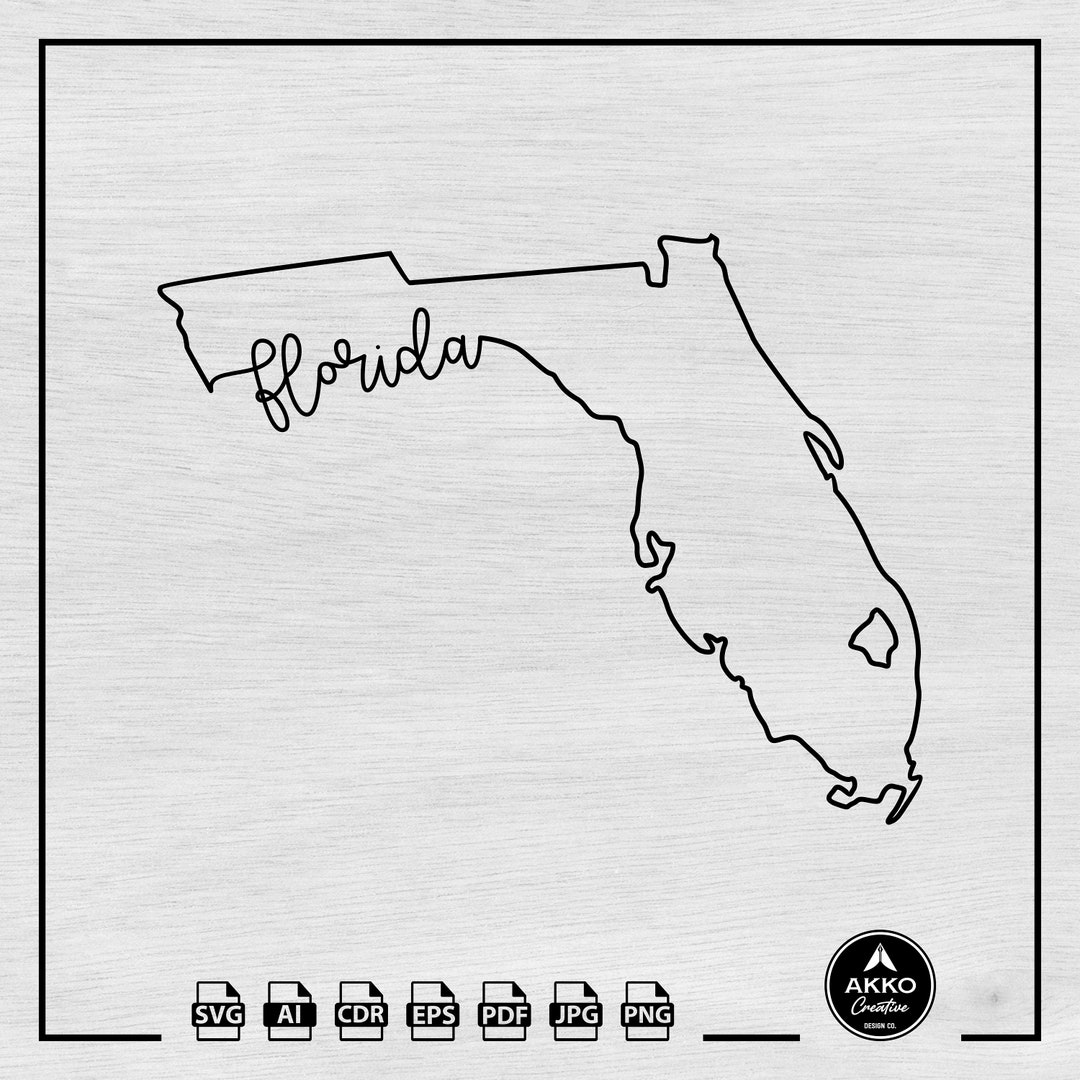 Florida Svg Png, Outline Florida Map Svg Png, Florida State Svg Png ...
