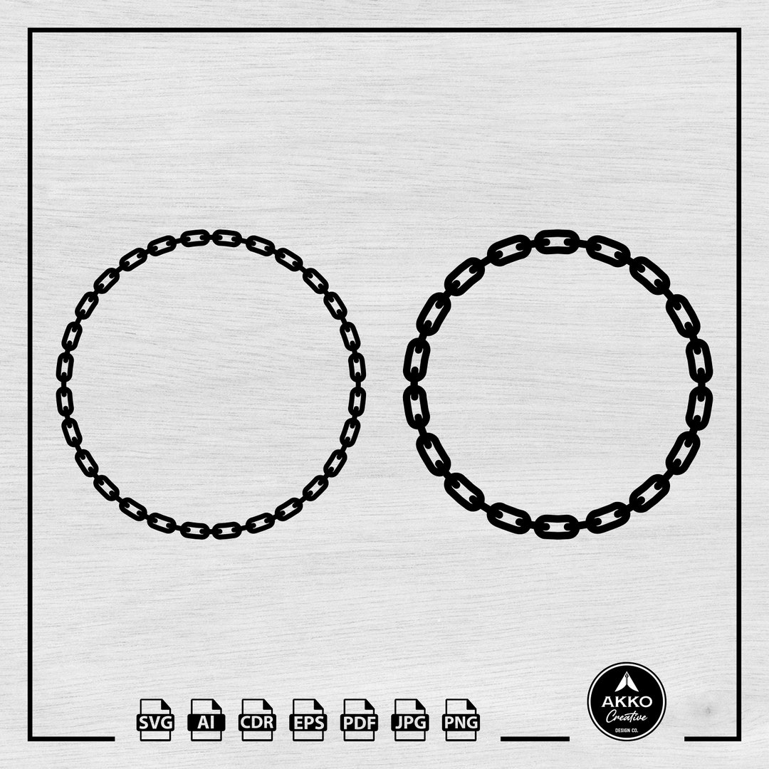 Chain Circle Svg Png, Metal Chain Link Svg, Nautical Chain Svg, Chain ...