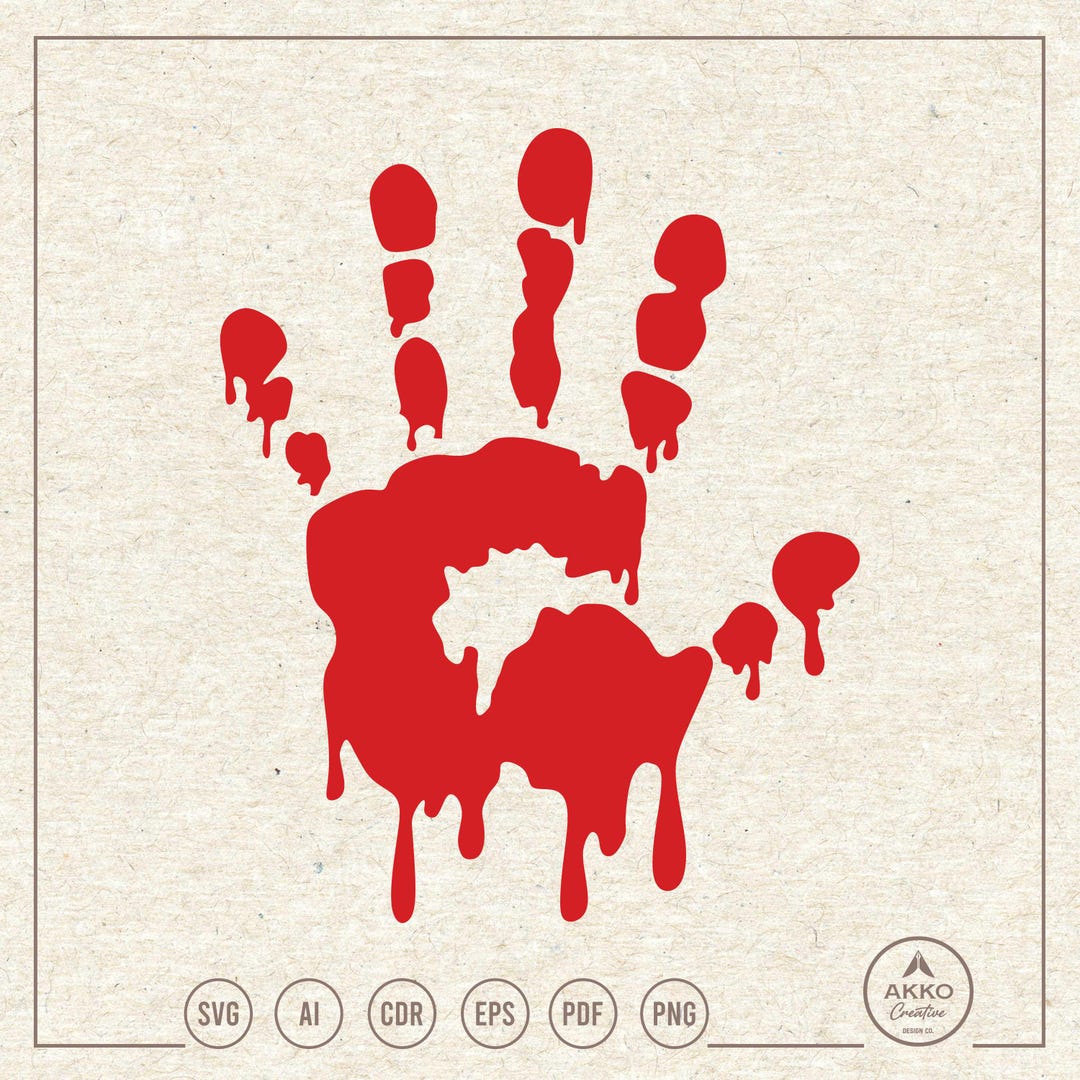 Bloody Handprint Svg Png, Halloween Clipart, Cricut Silhouette Cut File ...