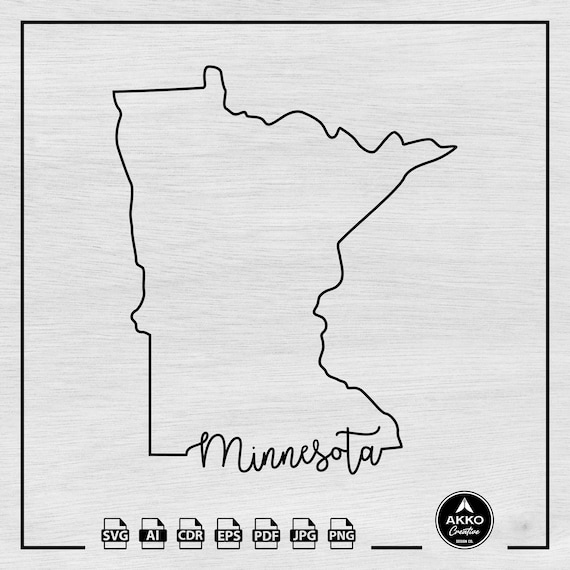 Outline Of Minnesota Svg Minnesota Map With United States Of America