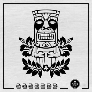 Hawaiian Tiki Svg Png, Polynesian Totem Svg, Luau Svg, Tiki Bar Svg ...