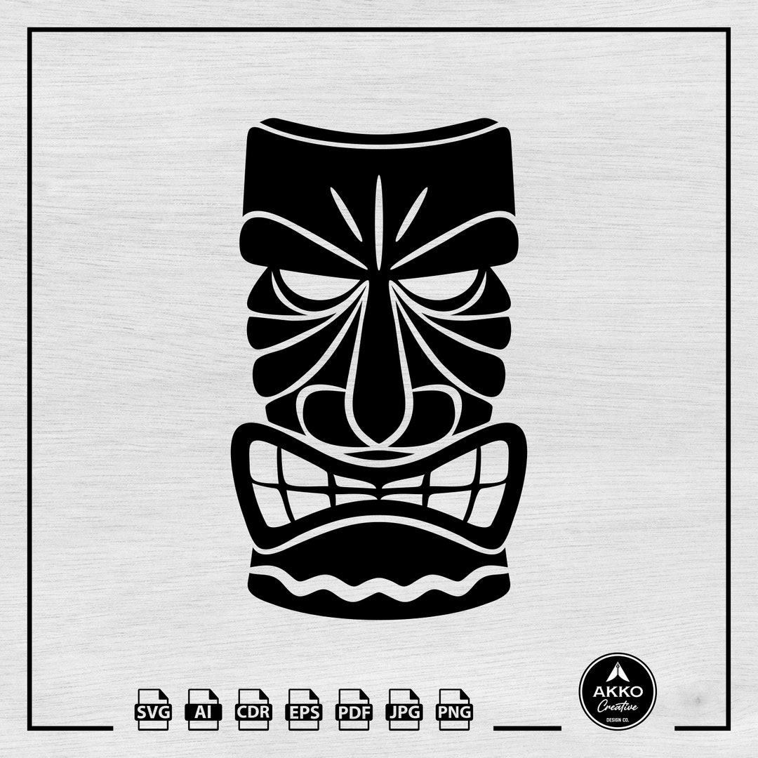 Hawaiian Tiki Svg Png, Tiki Bar Svg, Polynesian Totem Svg, Luau Svg ...