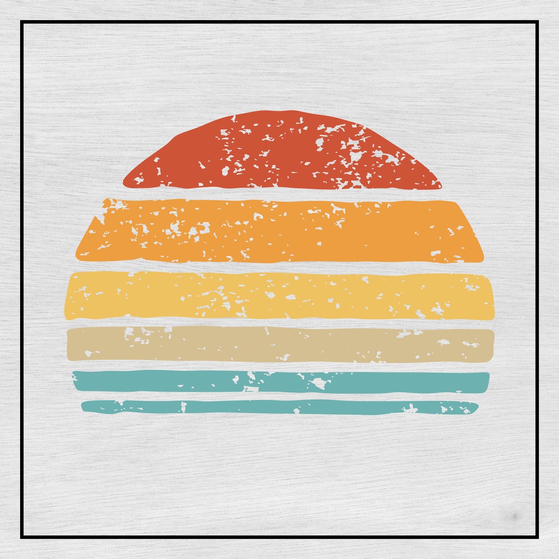 Distressed Retro Sunset Background Svg Png, Sunset Svg, Crooked ...