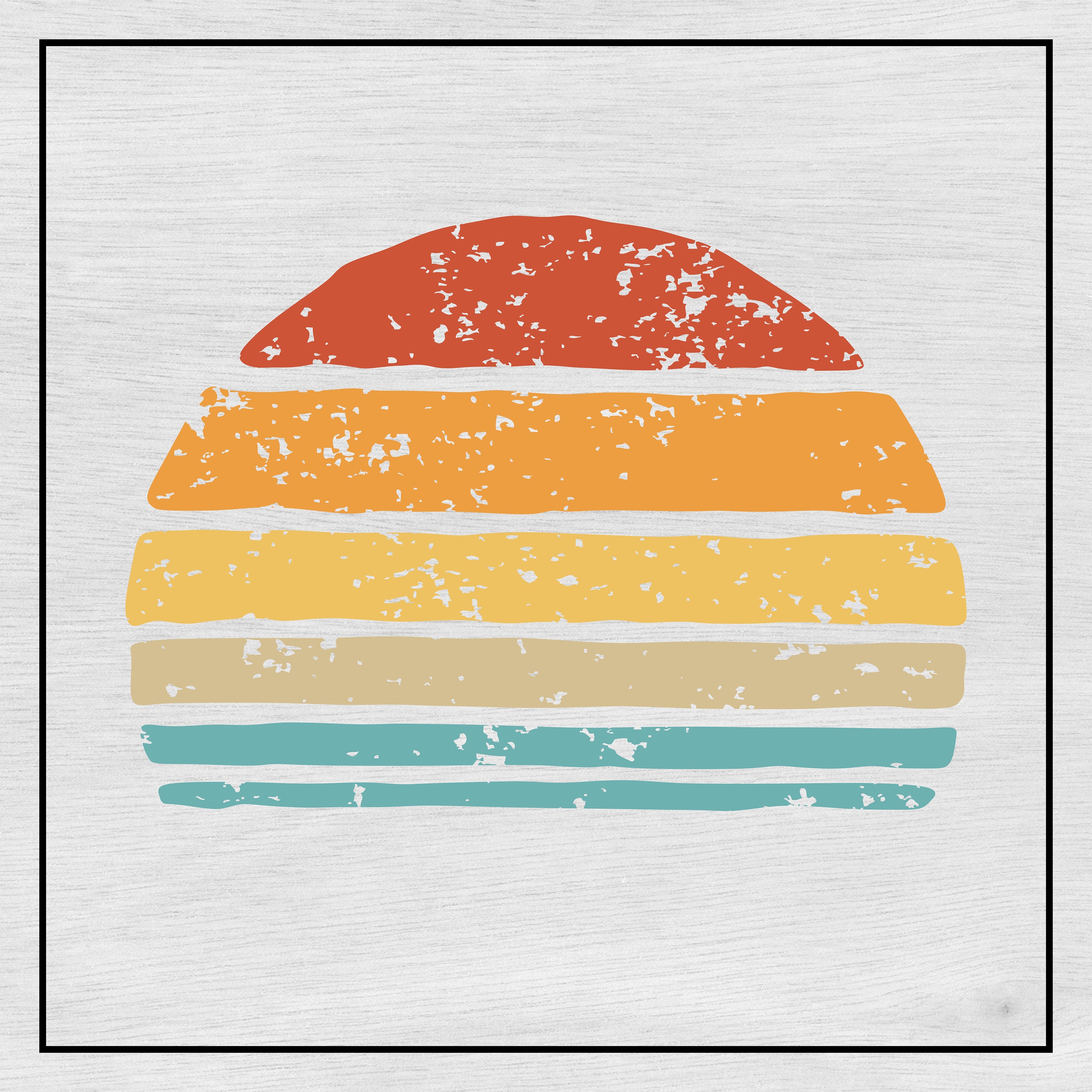 Distressed Retro Sunset Background Svg Png, Sunset Svg, Crooked ...