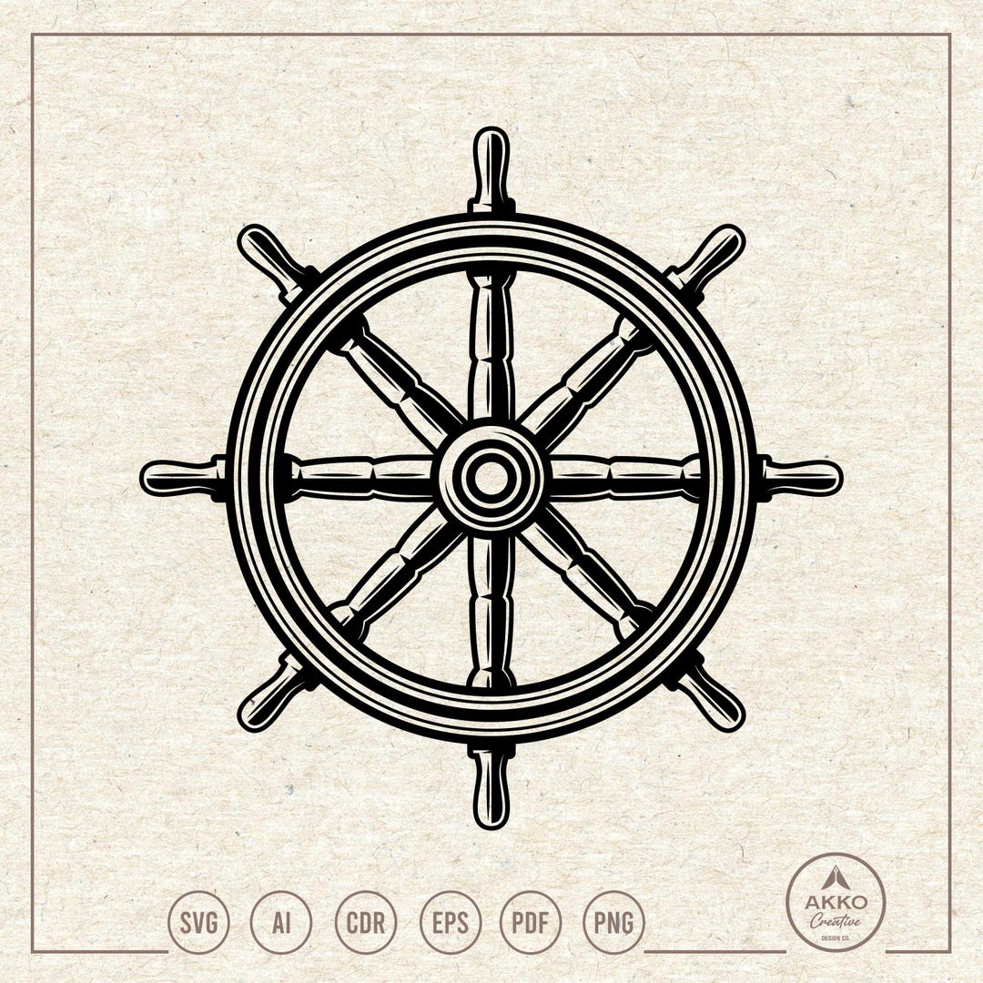 Ship Steering Wheel Svg Png, Rudder Clipart, Cricut Silhouette Plotter ...