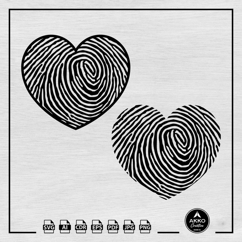 Fingerprint Heart Svg Png, Love Svg, Dactylogram Svg, Thumbprint Svg ...