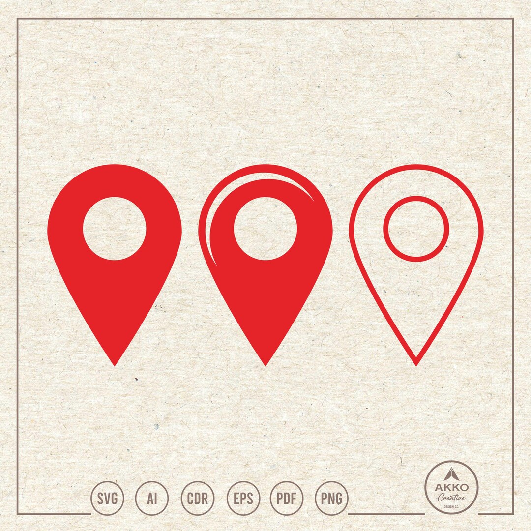 Location Pin Svg Png, Point Marker for Map, Icon, Cricut Silhouette ...