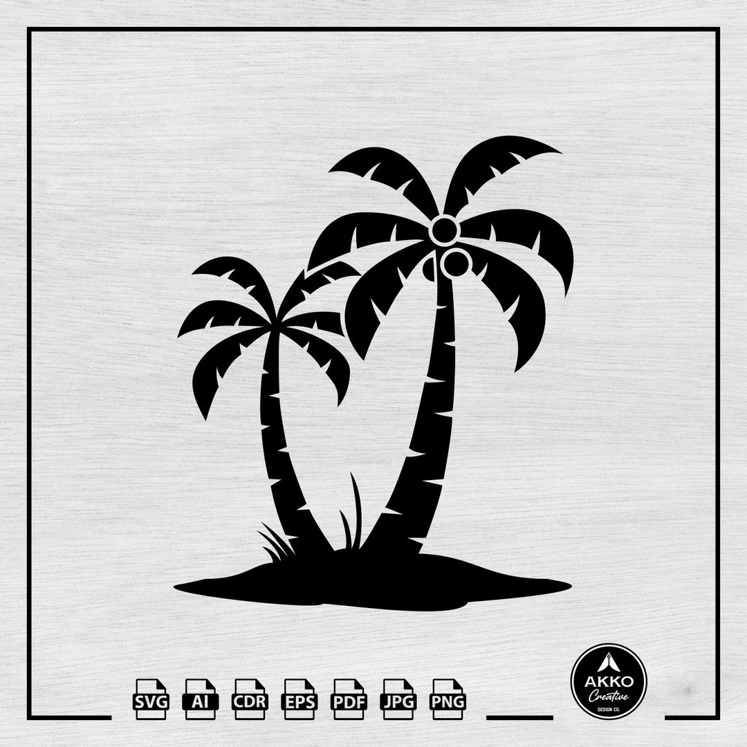 Coconut Tree Svg Png, Palm Tree Svg, Tropical Tree Svg, Island Svg ...