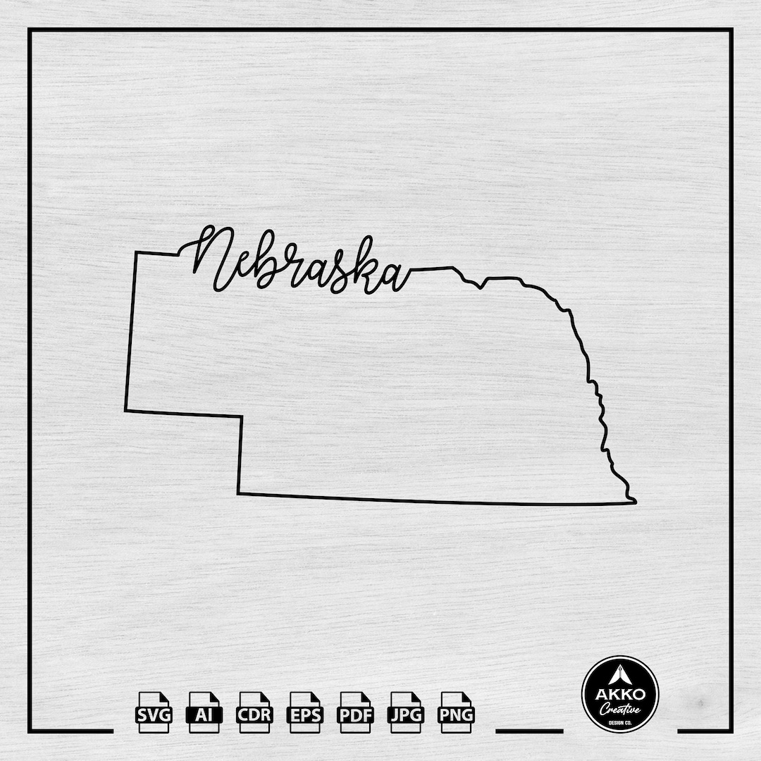 Nebraska Svg Png, Outline Nebraska Map Svg, Nebraska State Svg ...