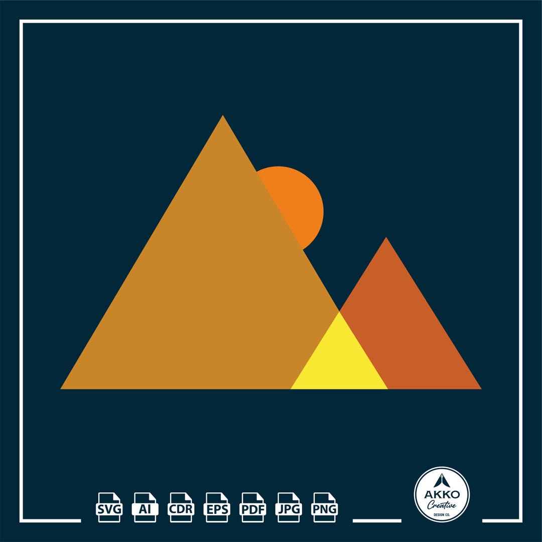 Geometric Mountain Svg Png, Mount Svg, Camping Svg, Mountain Landscape ...