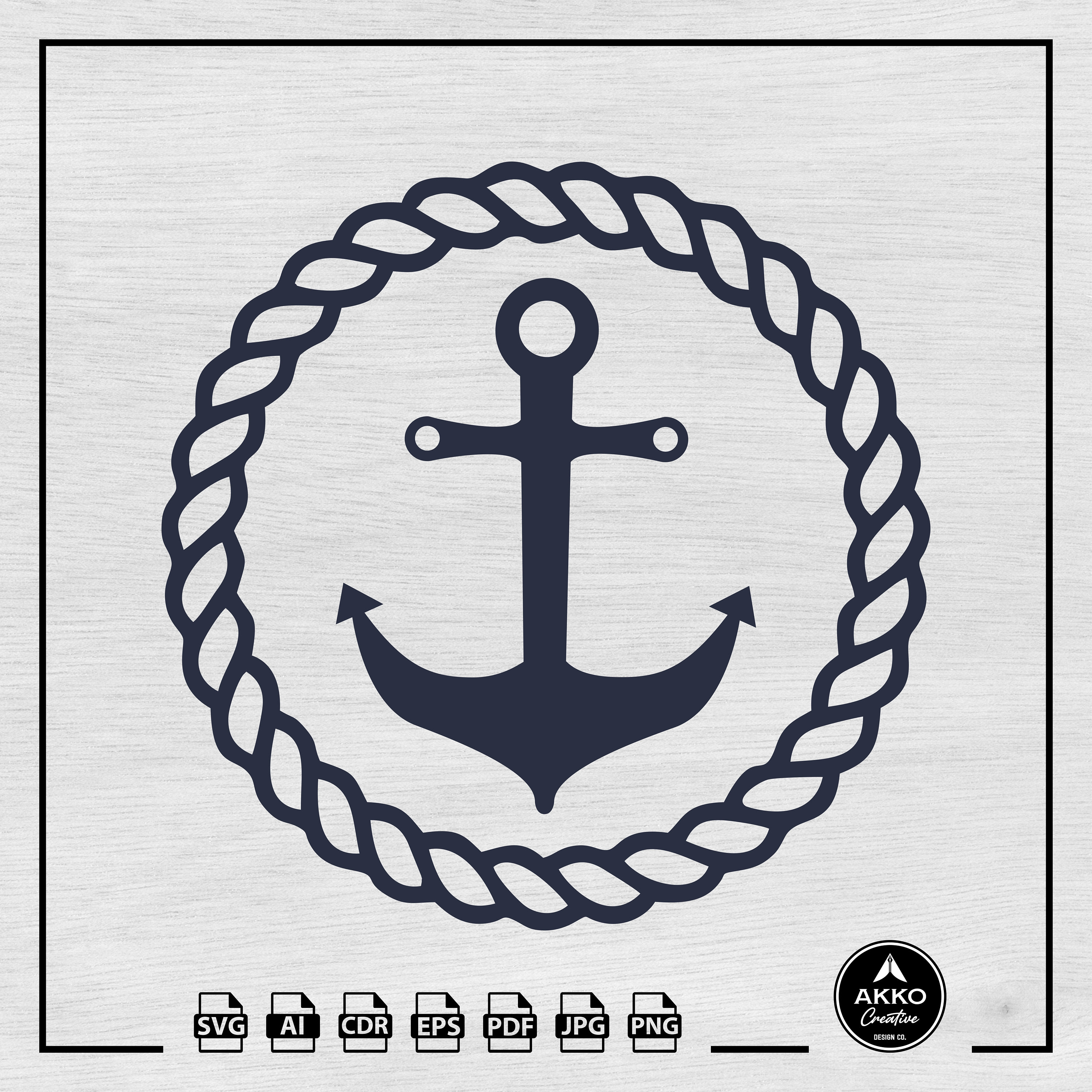 Anchor Svg Png, Rope Svg, Navy Nautical Anchor Svg, Anchor Line Svg ...