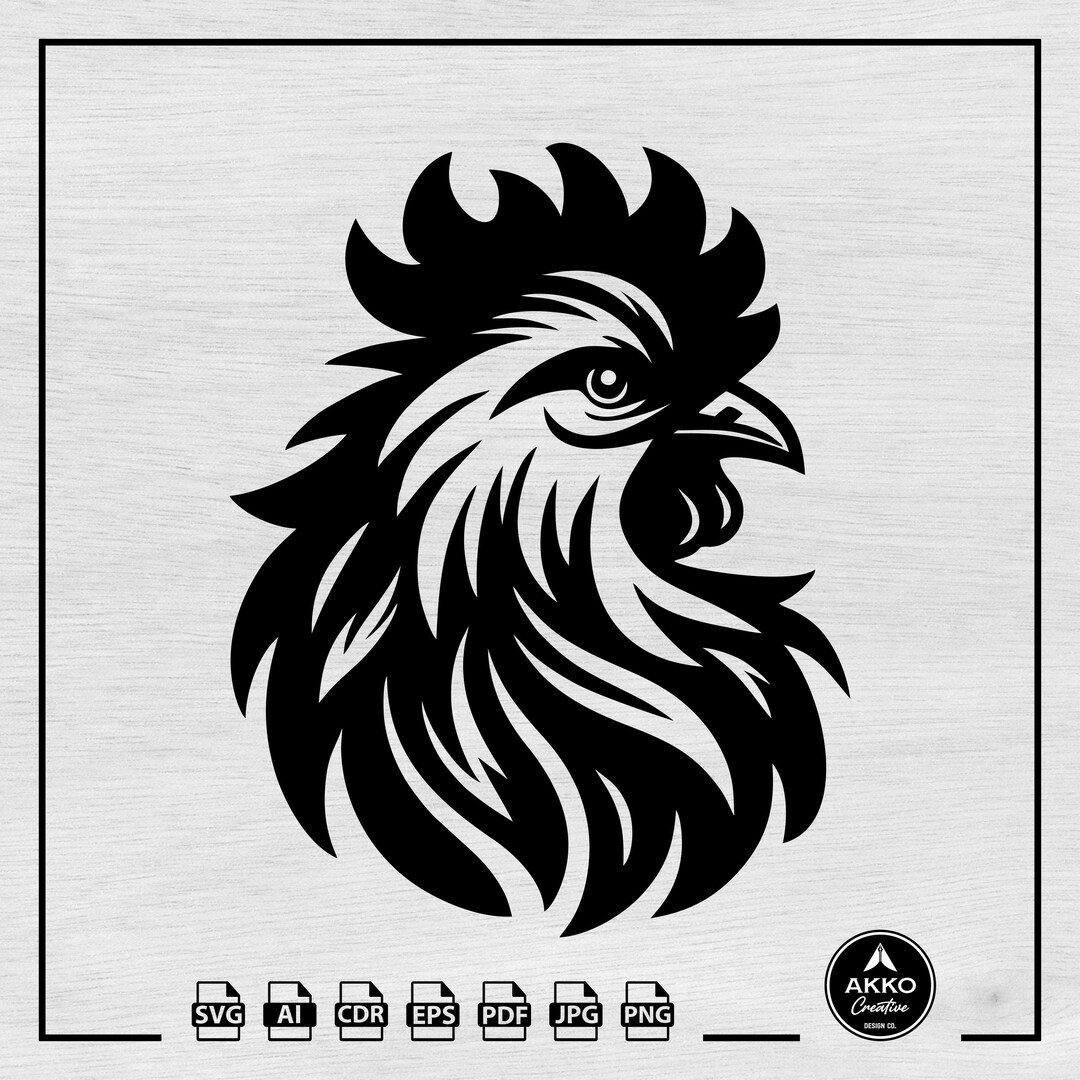 Chicken Head Svg Png, Rooster Svg, Hen Svg, Egg Svg, Chicken Lady Svg ...