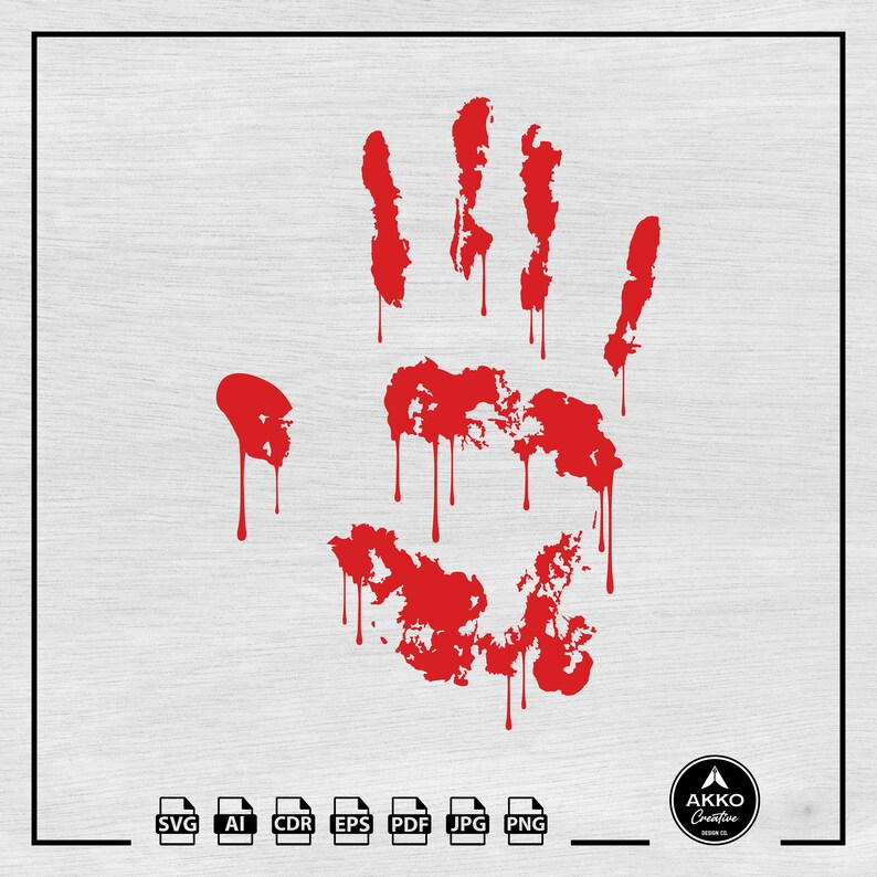 Bloody Hand Print Svg, Bloody Handprint Svg, Dripping Blood Handprint ...