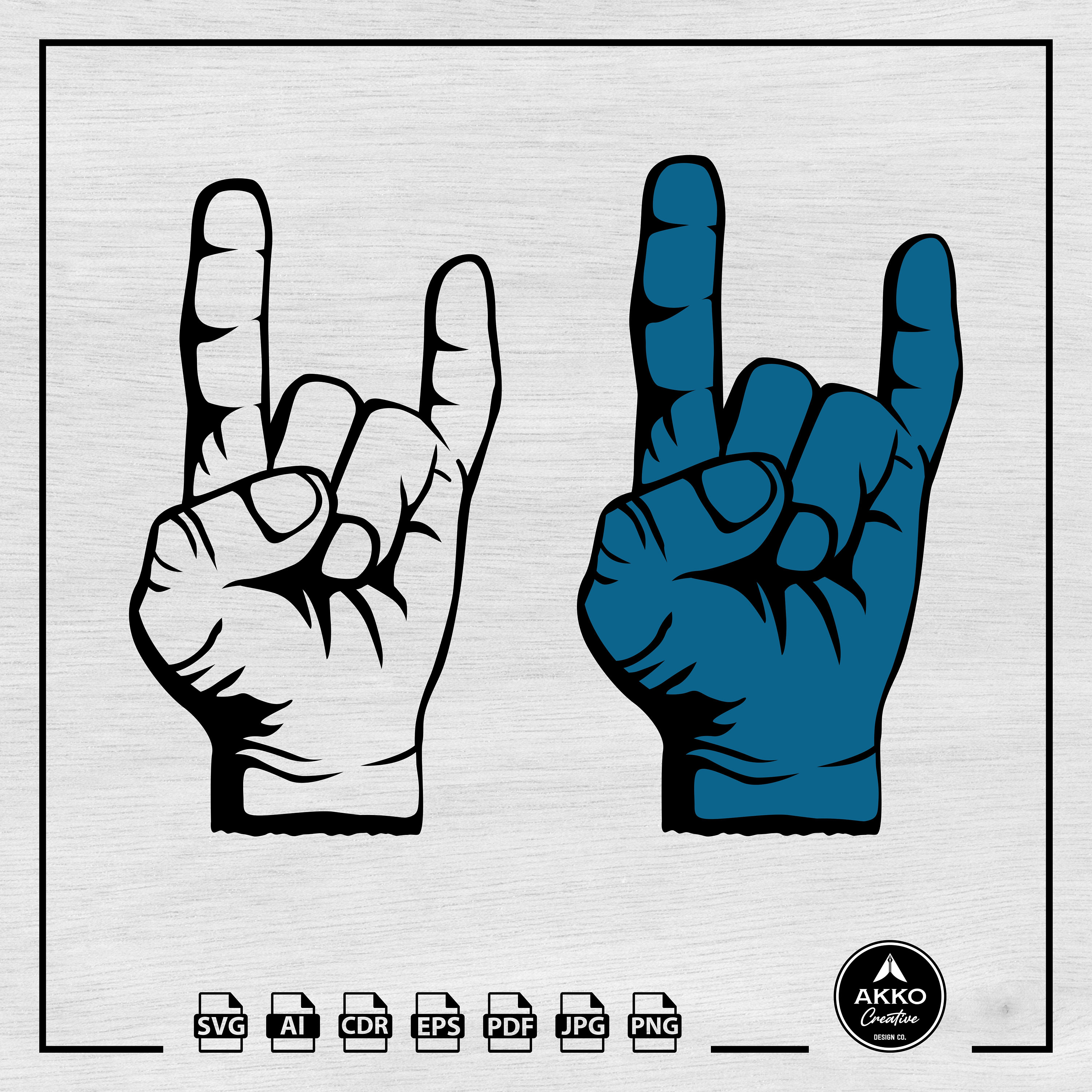 Rocking Horns Svg Png, Victory Sign Svg, Rock in Roll Out Hands Svg ...