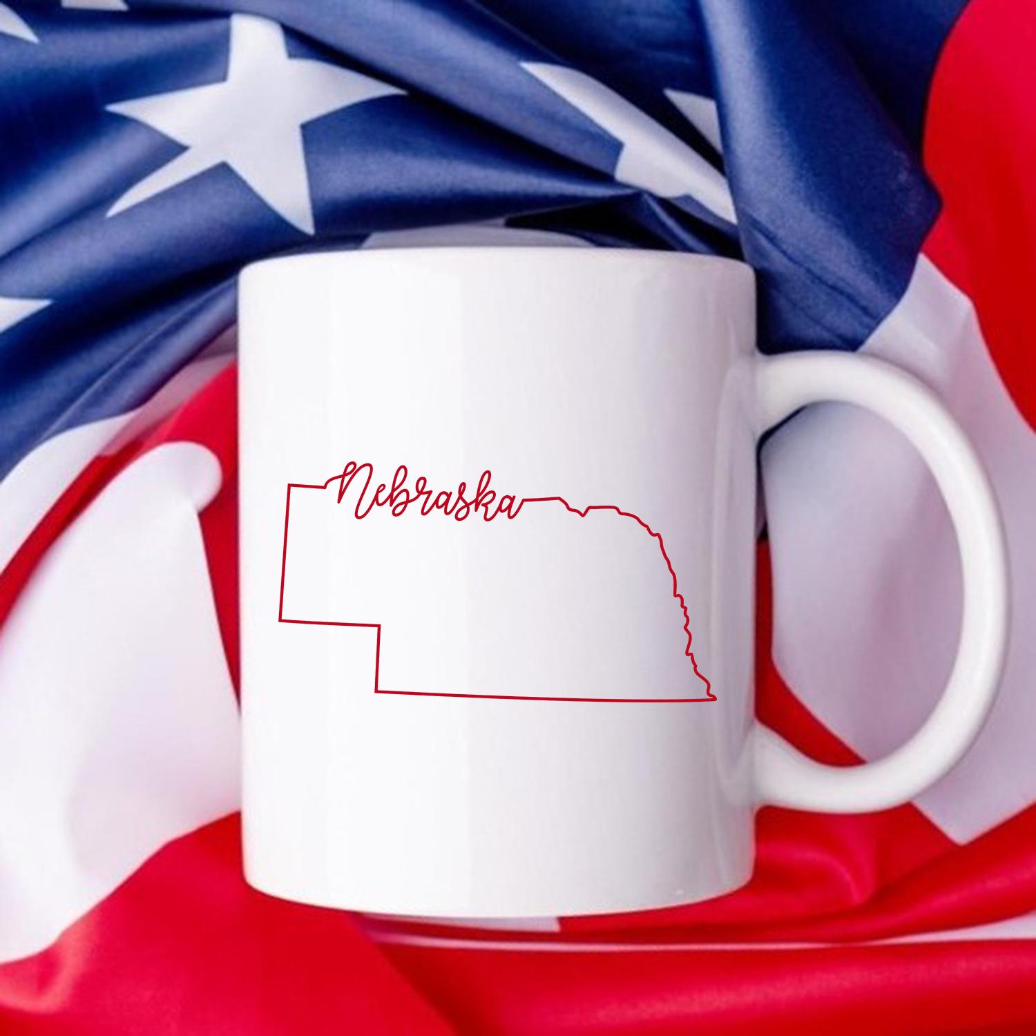 Nebraska State Outline Map Svg Png, Clipart, Cricut Silhouette Cut File ...