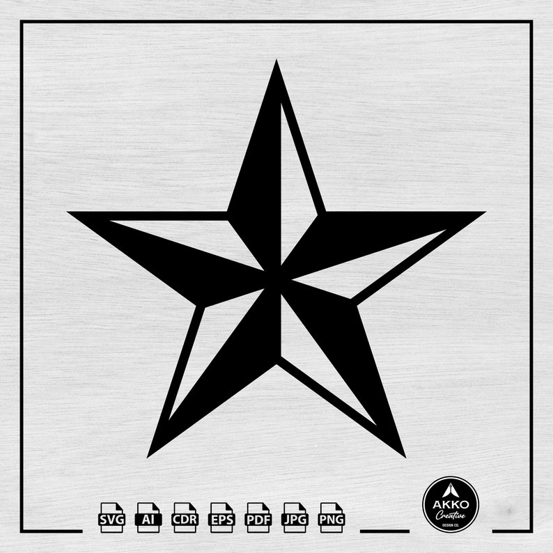 Nautical Star Svg Png, Compass Star Svg, Navy Star Svg, North Star Svg ...