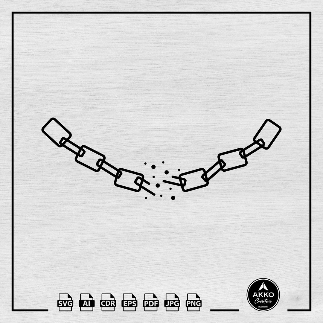 Broken Chain Svg Png, Breaking Chains Svg, Metal Chain Print, Chain ...