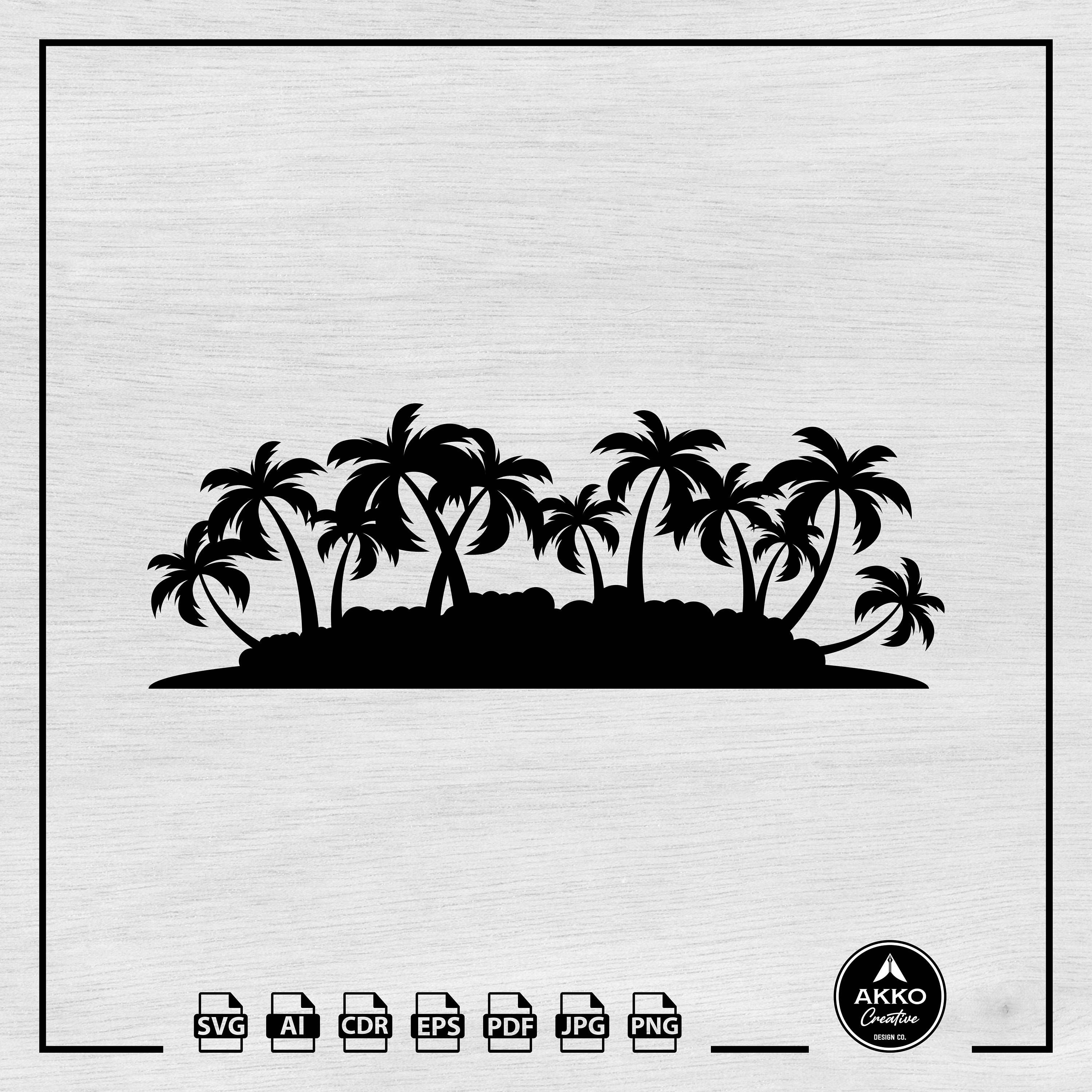 Palmier Svg, Svg arbre tropical, Oasis, Svg palmiers, île Svg, plage ...