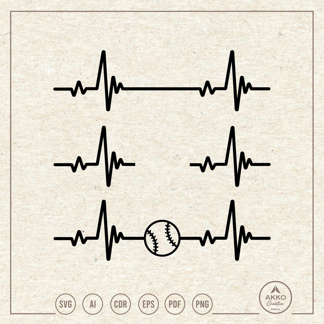 Heartbeat Svg Png, Heart Beat Line, Baseball Shirt, Clipart, Plotter ...